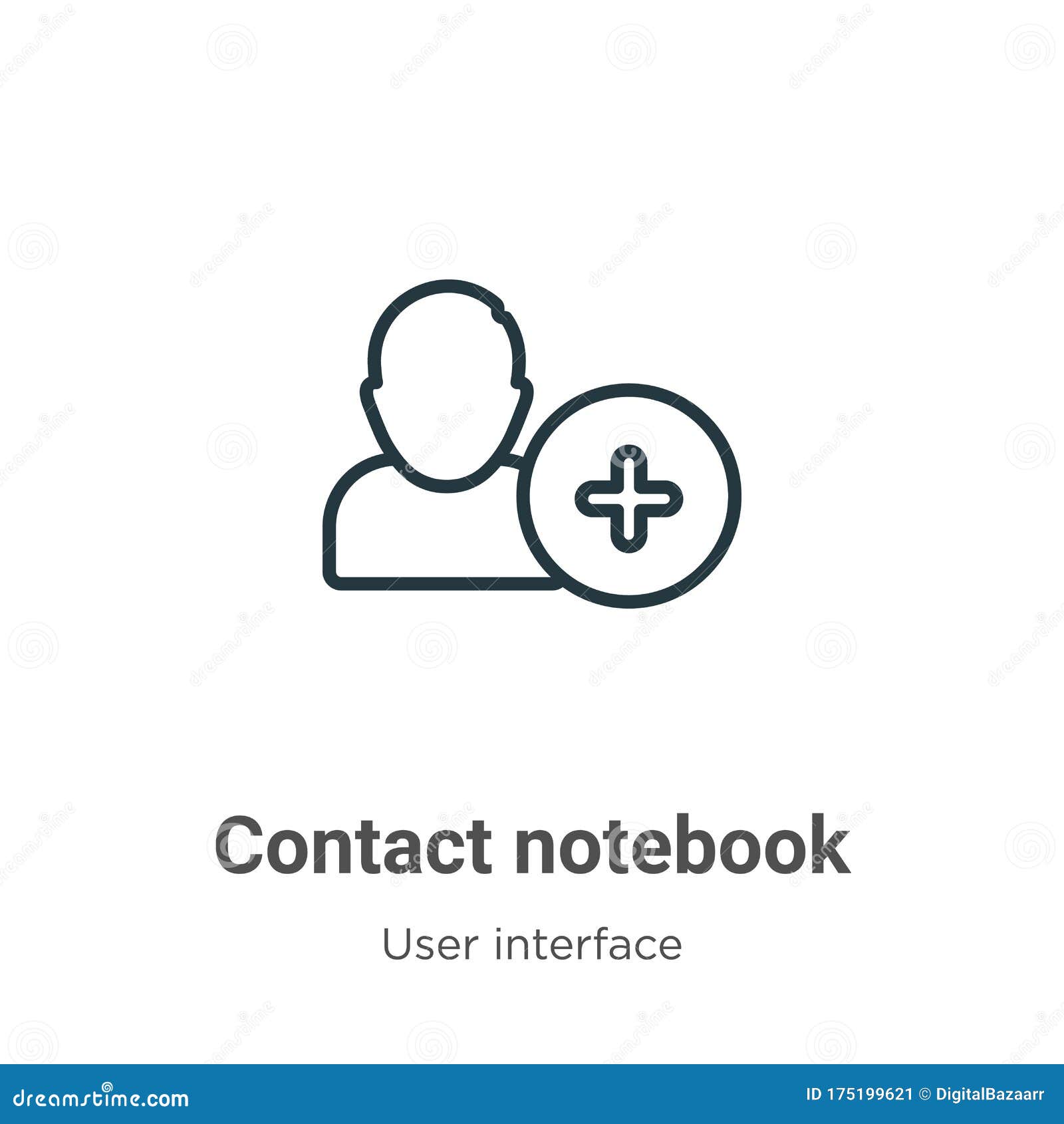 Contact Notebook Outline Vector Icon. Thin Line Black Contact Notebook ...