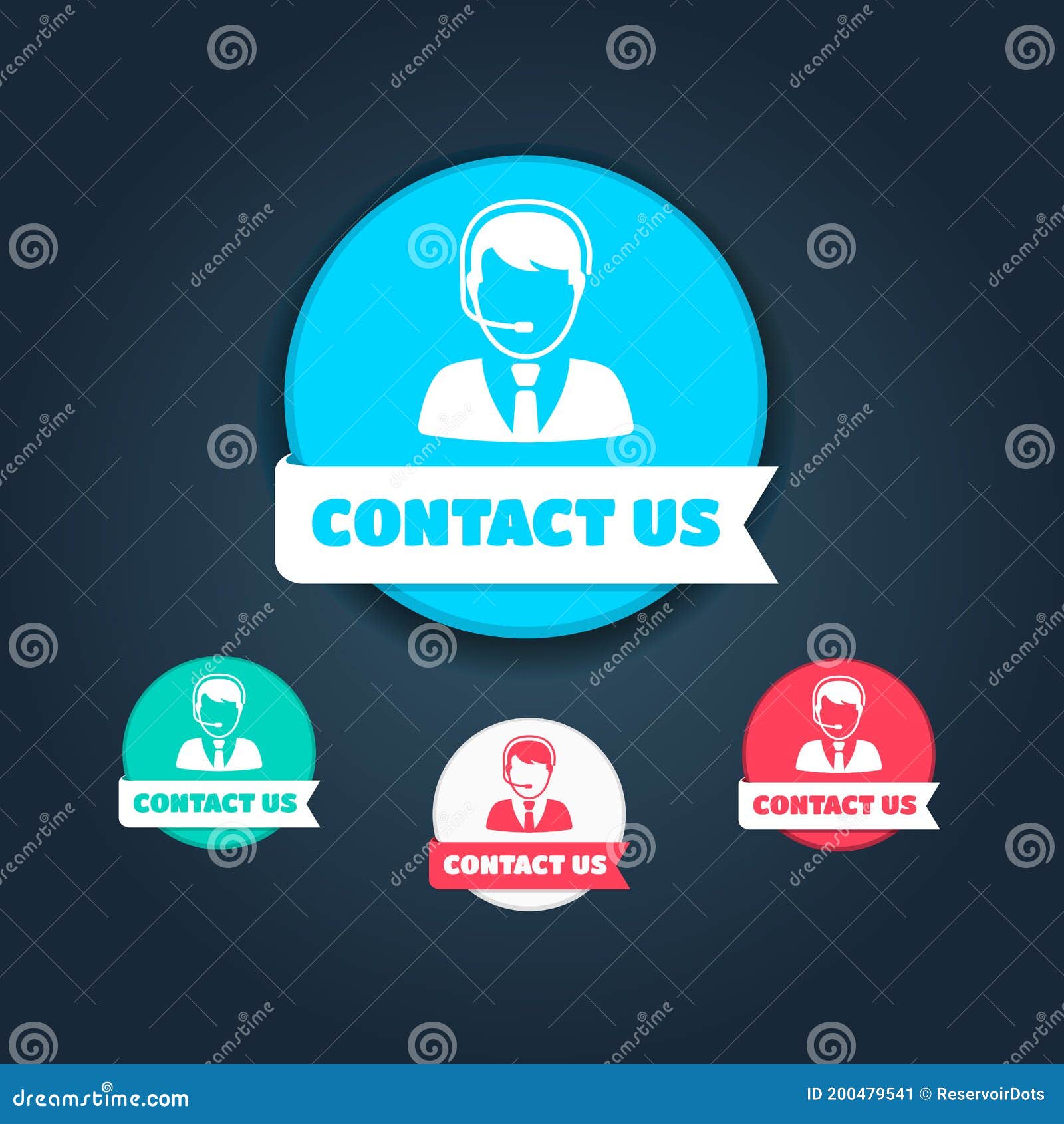 Contact Opnemen Met Labelvector Vector Illustratie - Illustration of zaken, knoop: 200479541