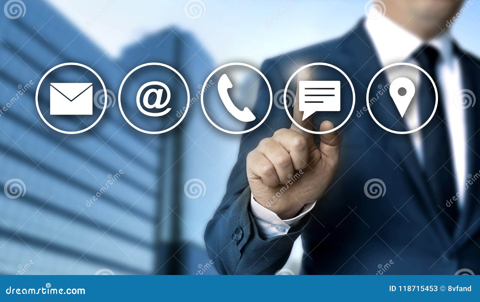 Contact Options Concept is Shown by Businessman Stock Image - Image of ...