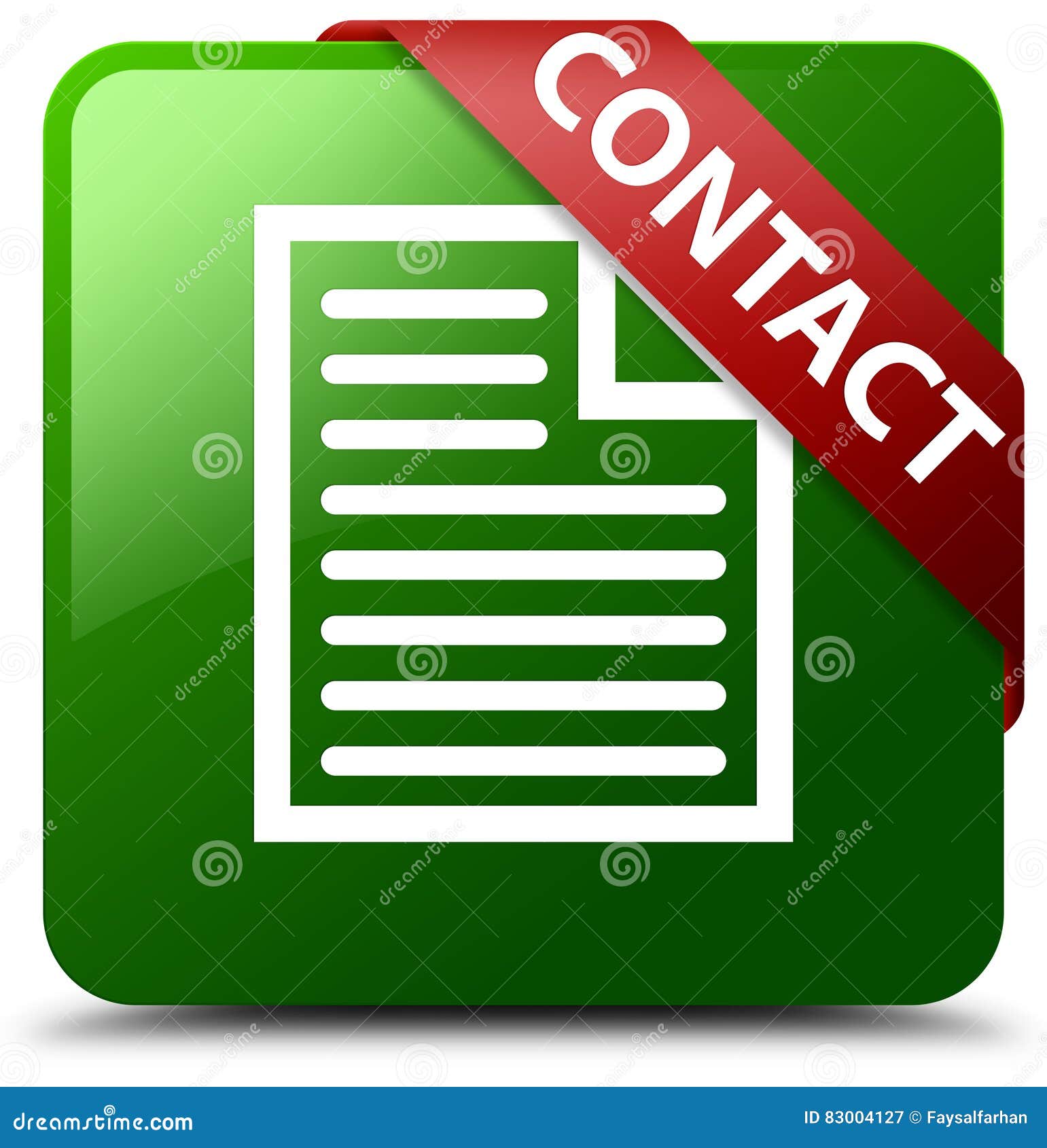 Contact Page Icon Green Square Button Stock Illustration - Illustration ...