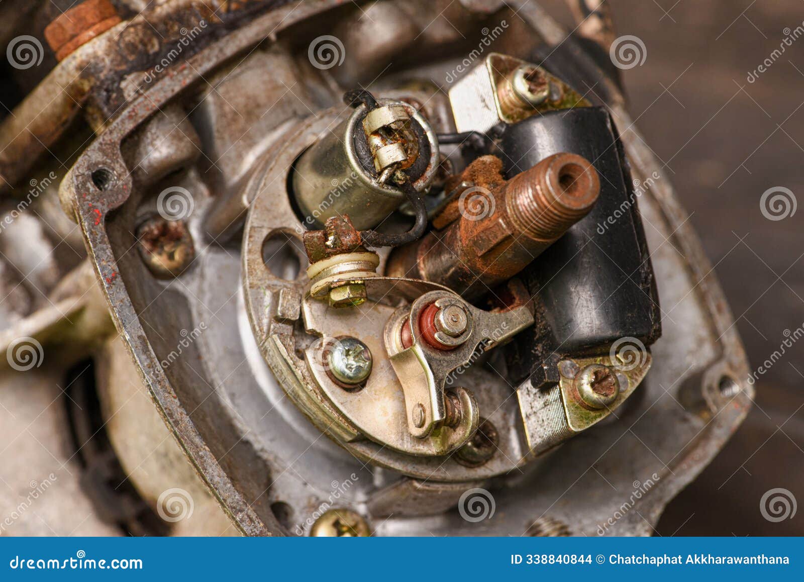 The Ignition System of a Small Two- Stroke Engine . Stock Photo - Image ...