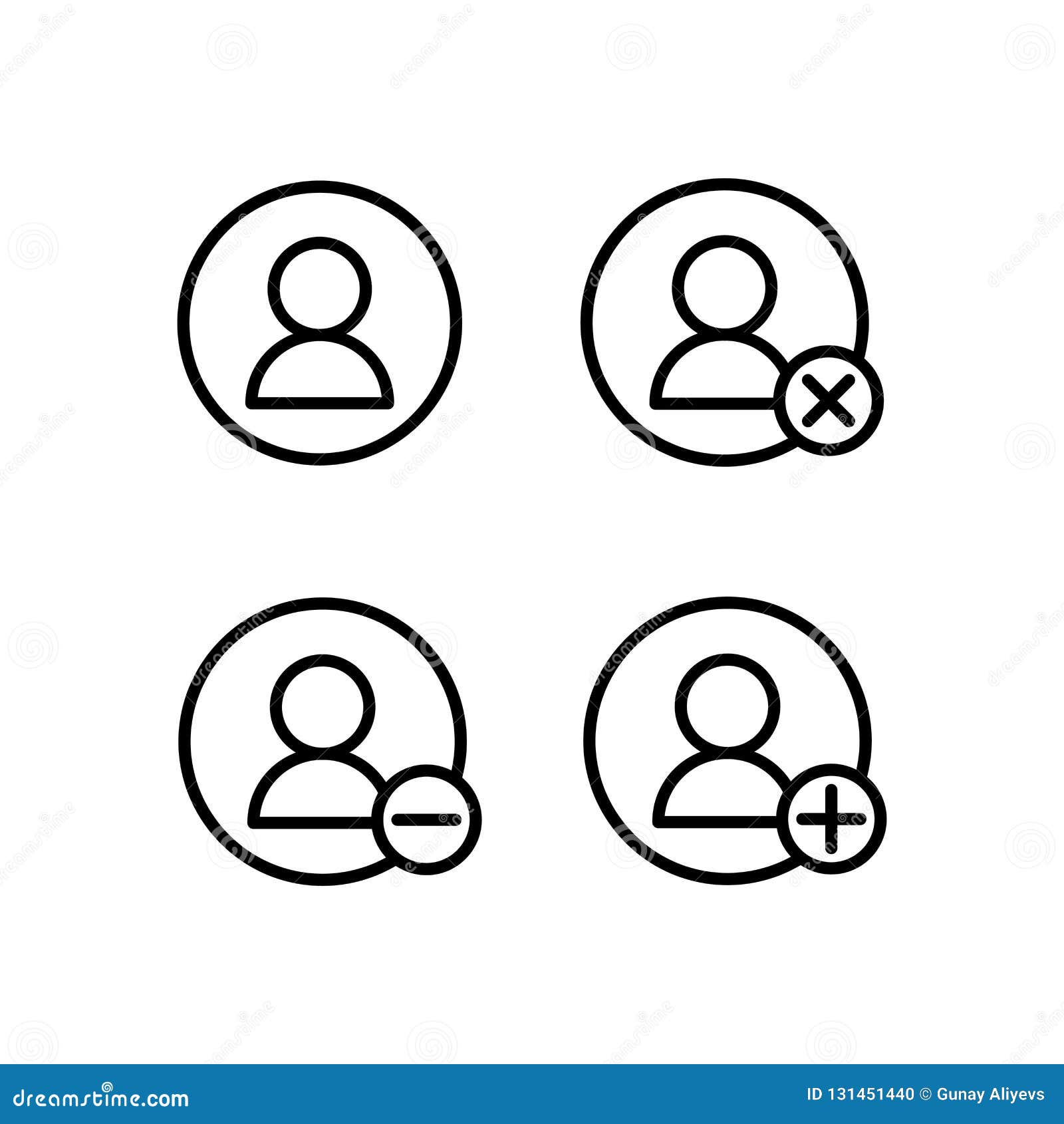 Contact, Remove, Plus, Delete Sign Icons. Element of Outline Button ...