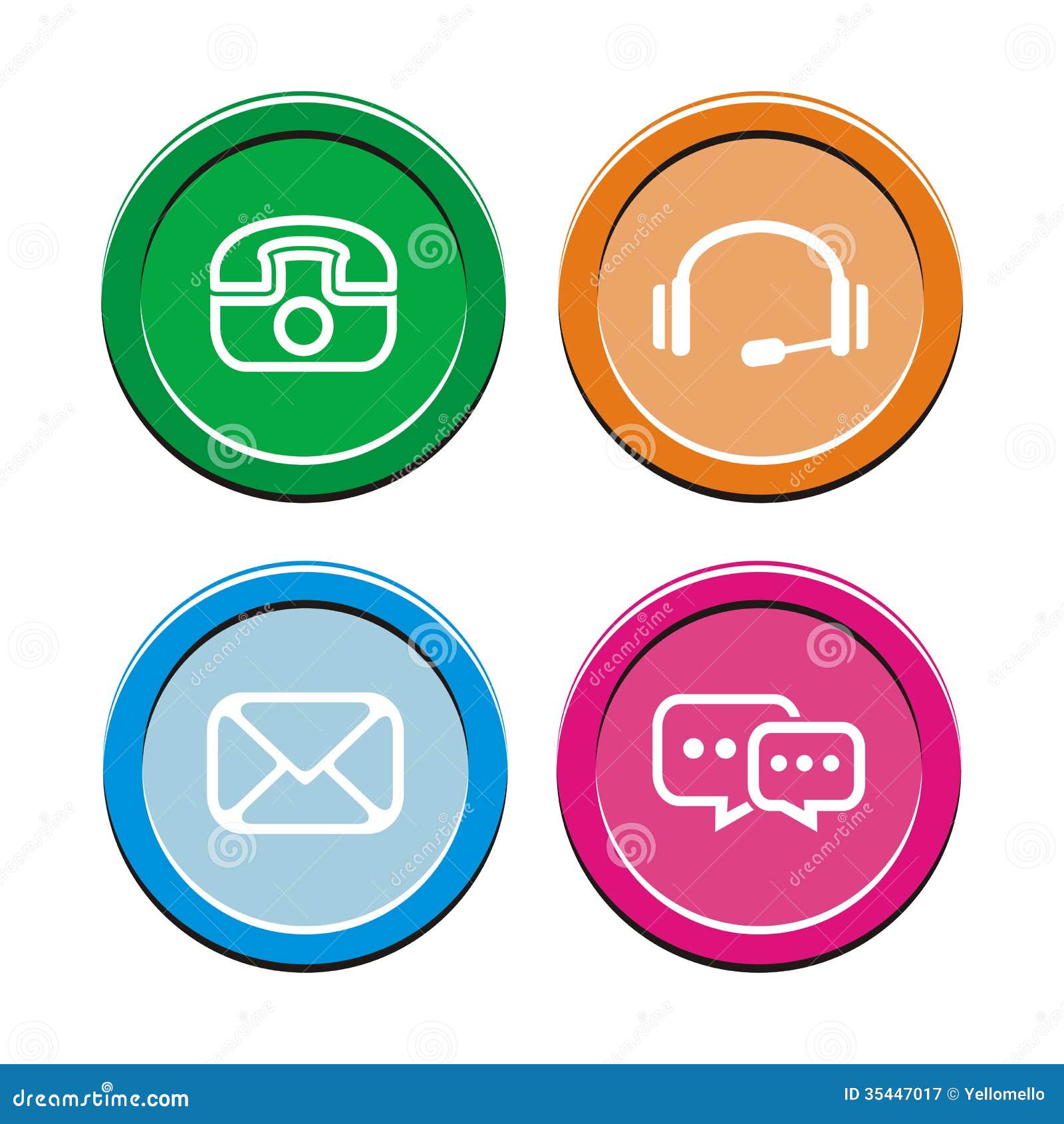 Contact - round icon sets stock vector. Illustration of concept - 35447017