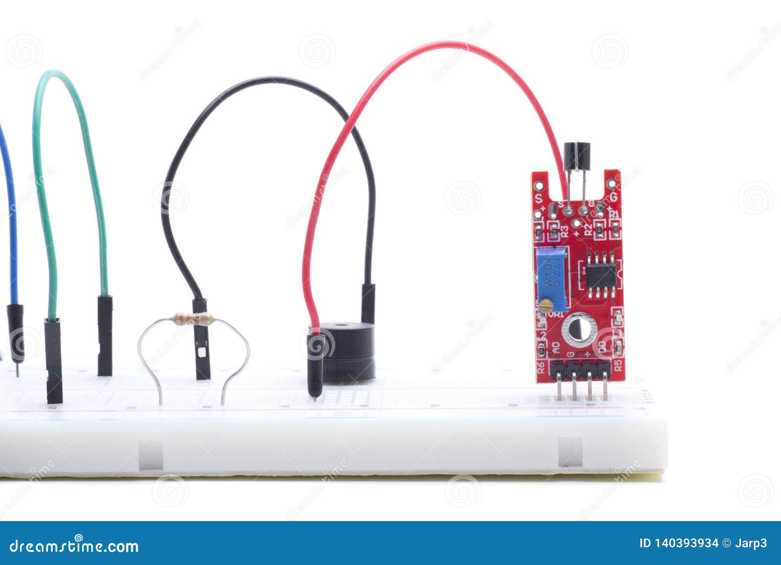Contact Sensor in Breadboard Stock Photo - Image of microprocessor ...