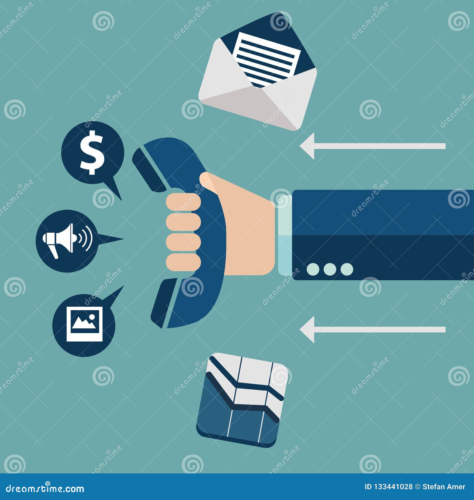 Contact and Support Concept Stock Illustration - Illustration of ...