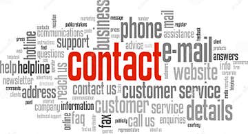 CONTACT Tag Cloud stock illustration. Illustration of clouds - 30832971