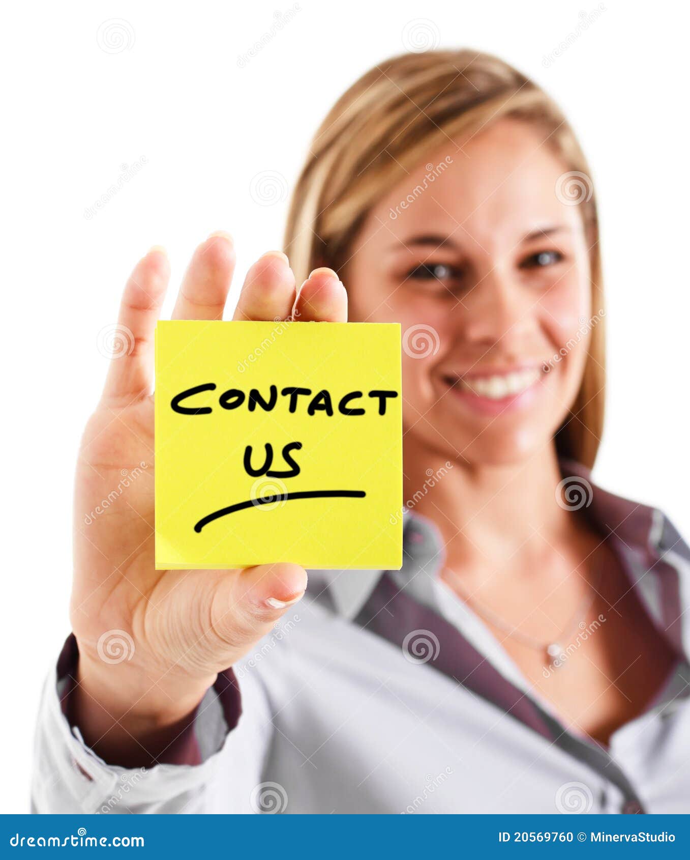 Contact us stock photo. Image of woman, information, smile - 20569760