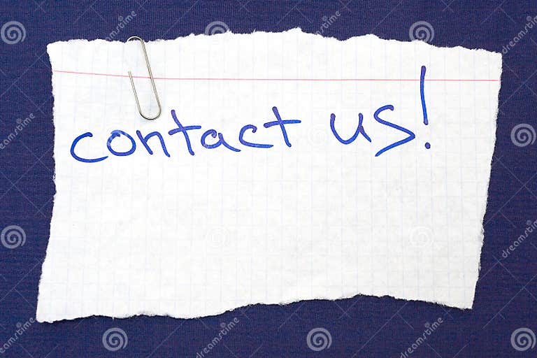 Contact Us stock photo. Image of black, note, announcement - 7137556