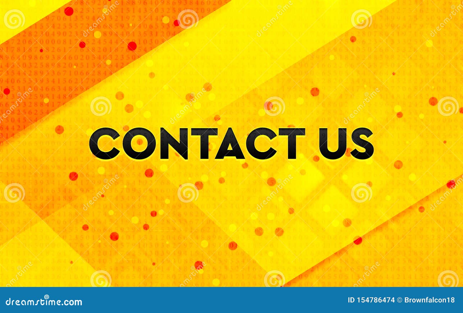 Contact Us Abstract Digital Banner Yellow Background Stock Illustration ...
