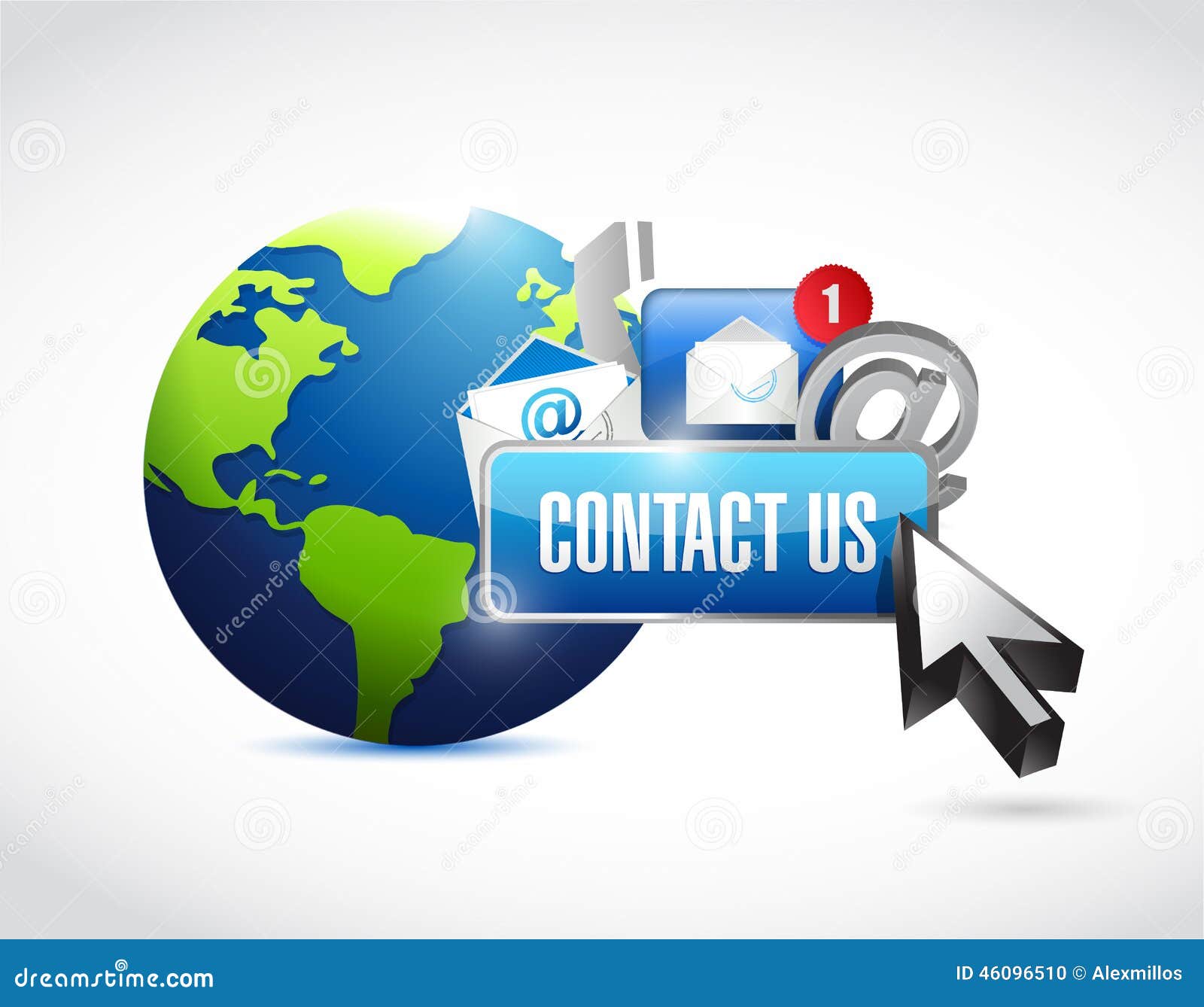 Contact Us Globe Sign Concept Royalty-Free Cartoon | CartoonDealer.com ...