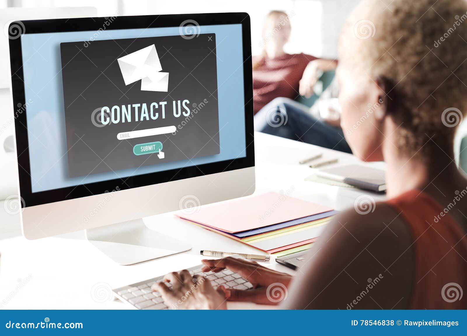 Contact Us Assistance Business Contact Help Concept Stock Photo - Image ...