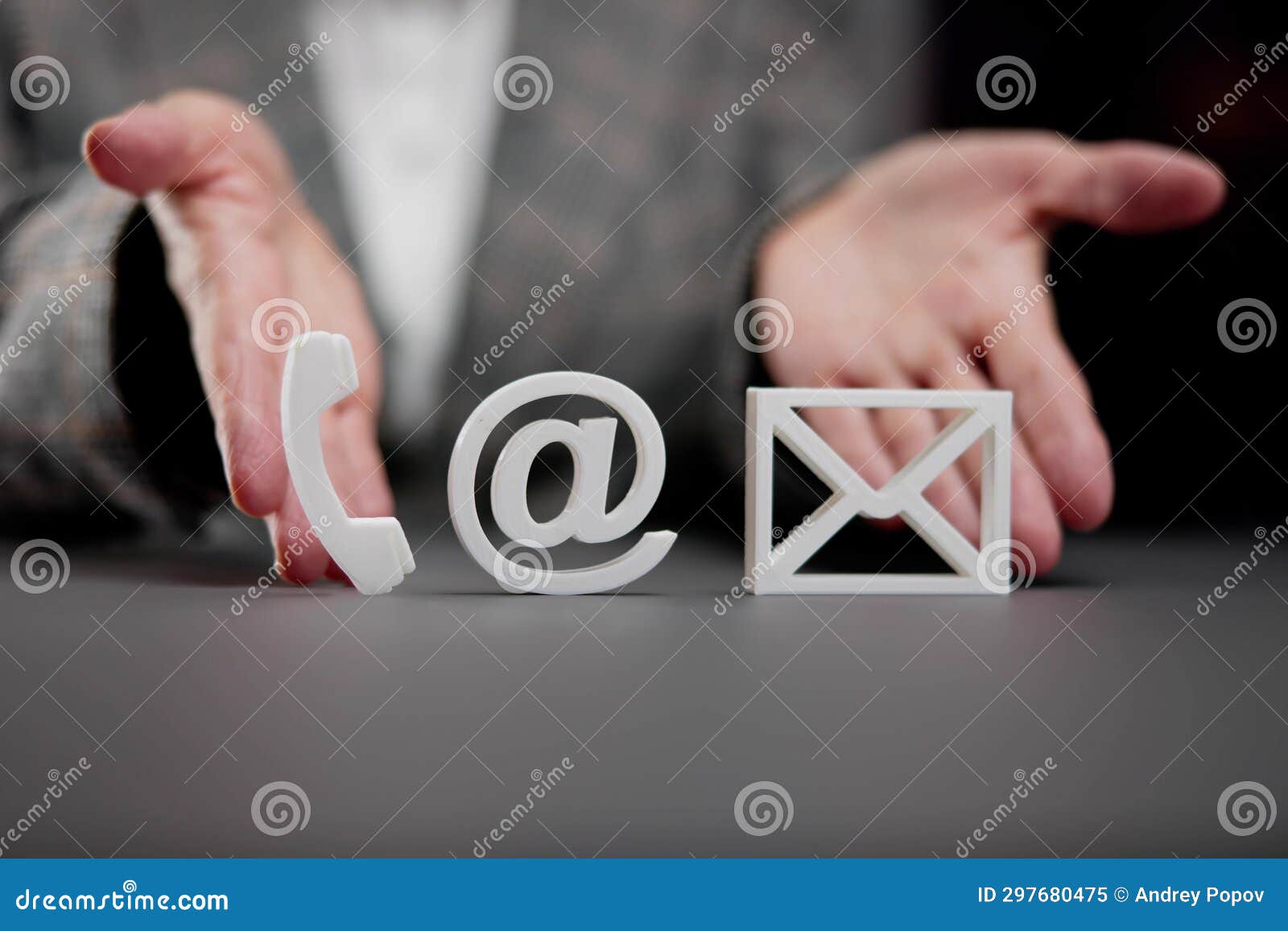 Contact Us Banner: Methods for Phone and Mail Stock Illustration ...