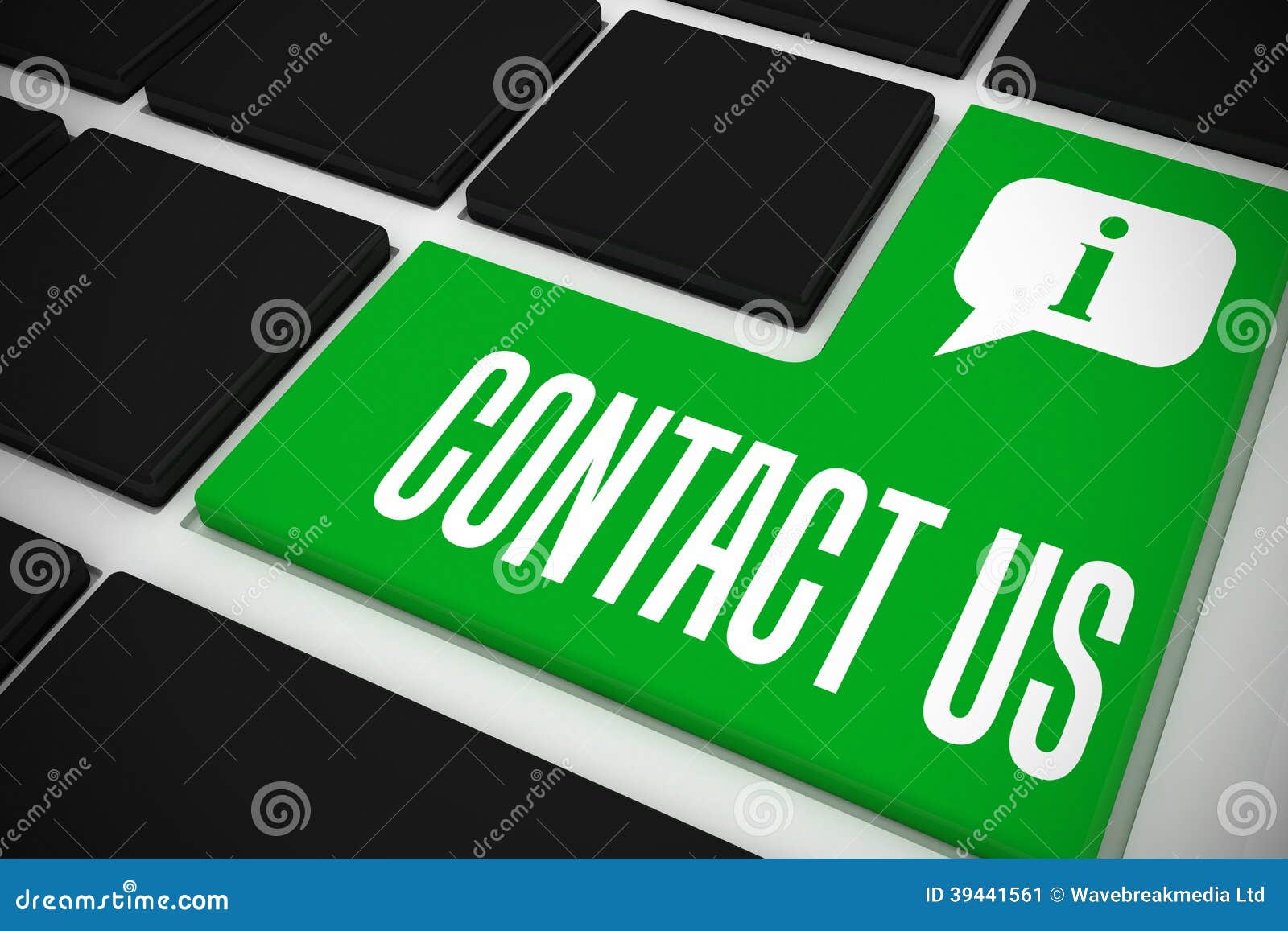 Contact Us on Black Keyboard with Green Key Stock Illustration ...
