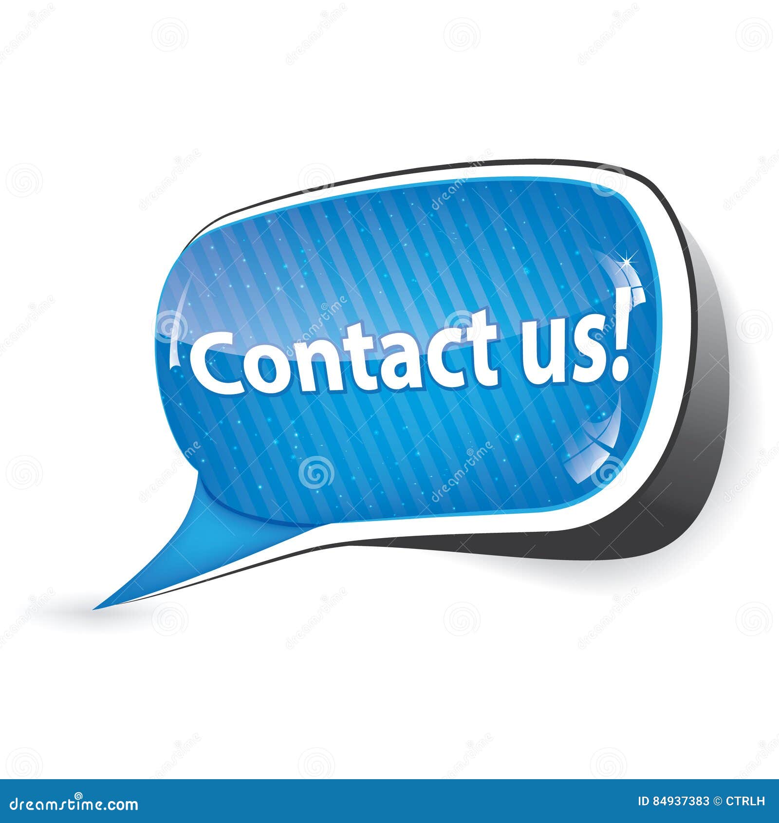Contact Us! - Blue Speech Bubble Stock Vector - Illustration of mail ...