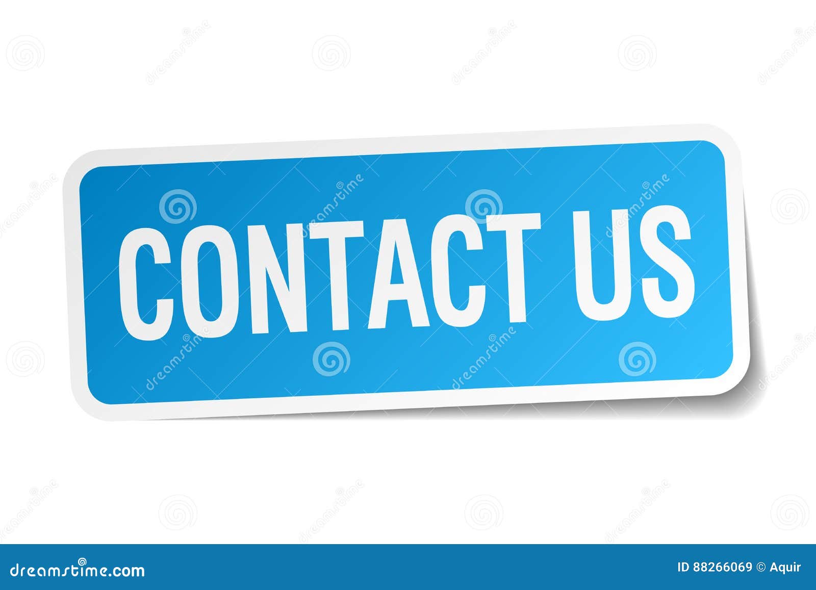 Contact Us Blue Square Sticker Stock Vector - Illustration of peeler ...