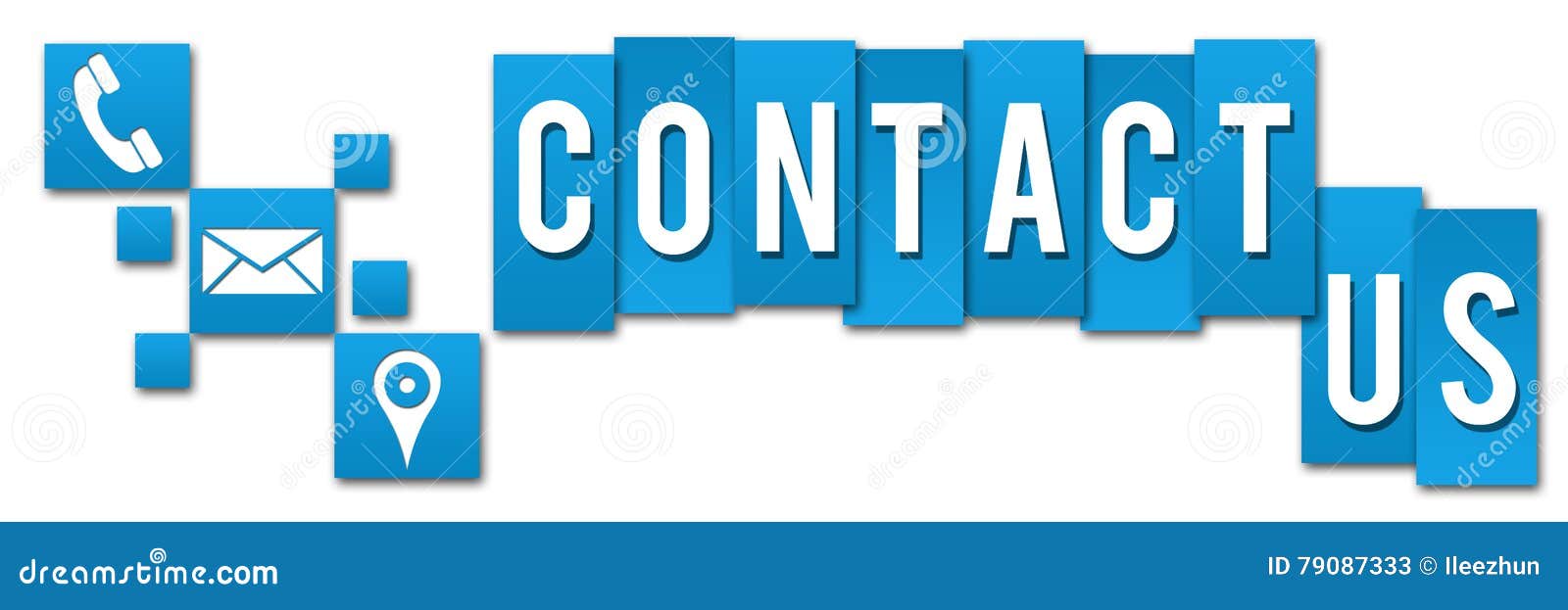 Contact Us Blue Squares Stripes Stock Illustration - Illustration of ...