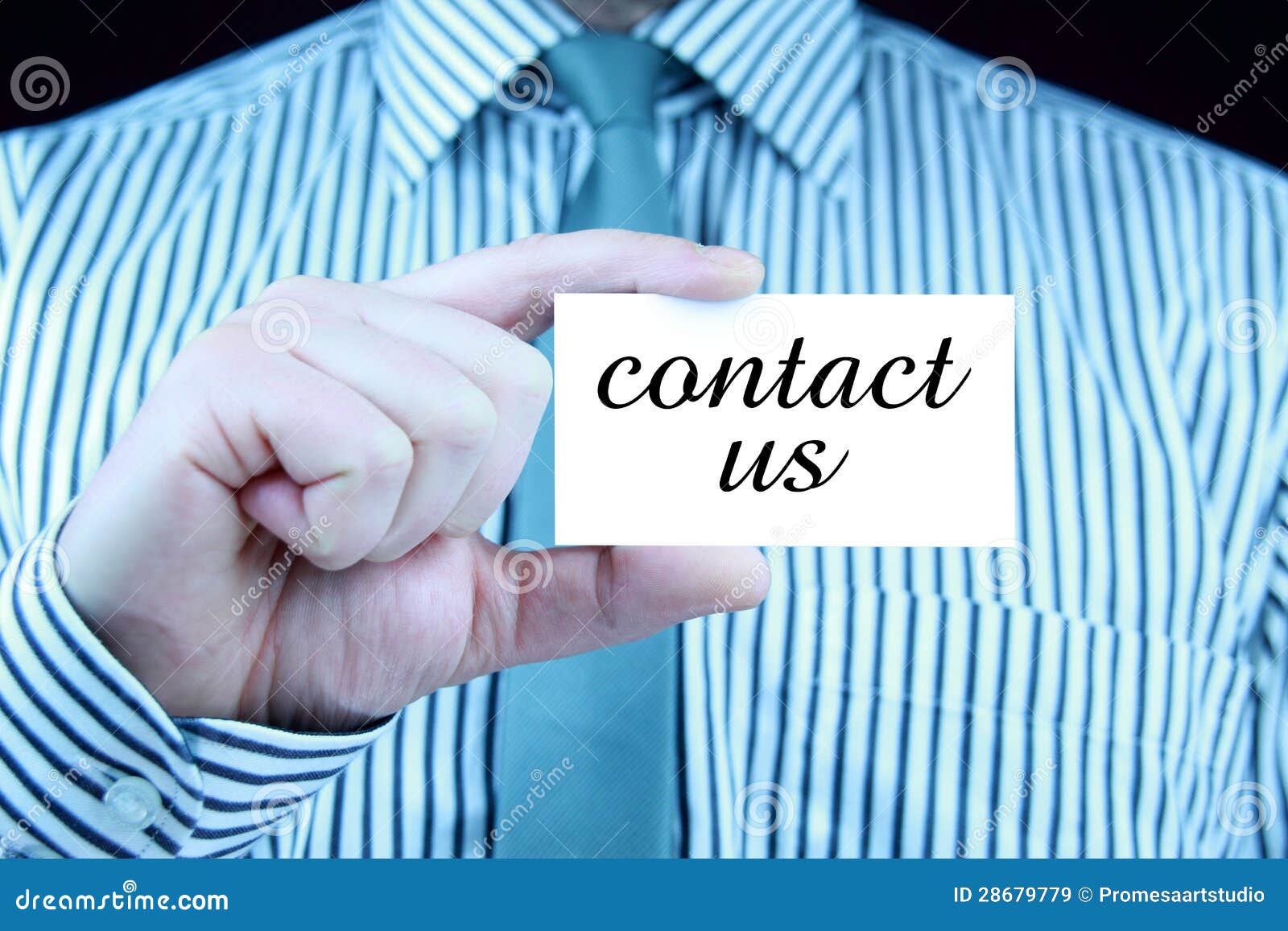 Contact us - business card stock image. Image of hands - 28679779