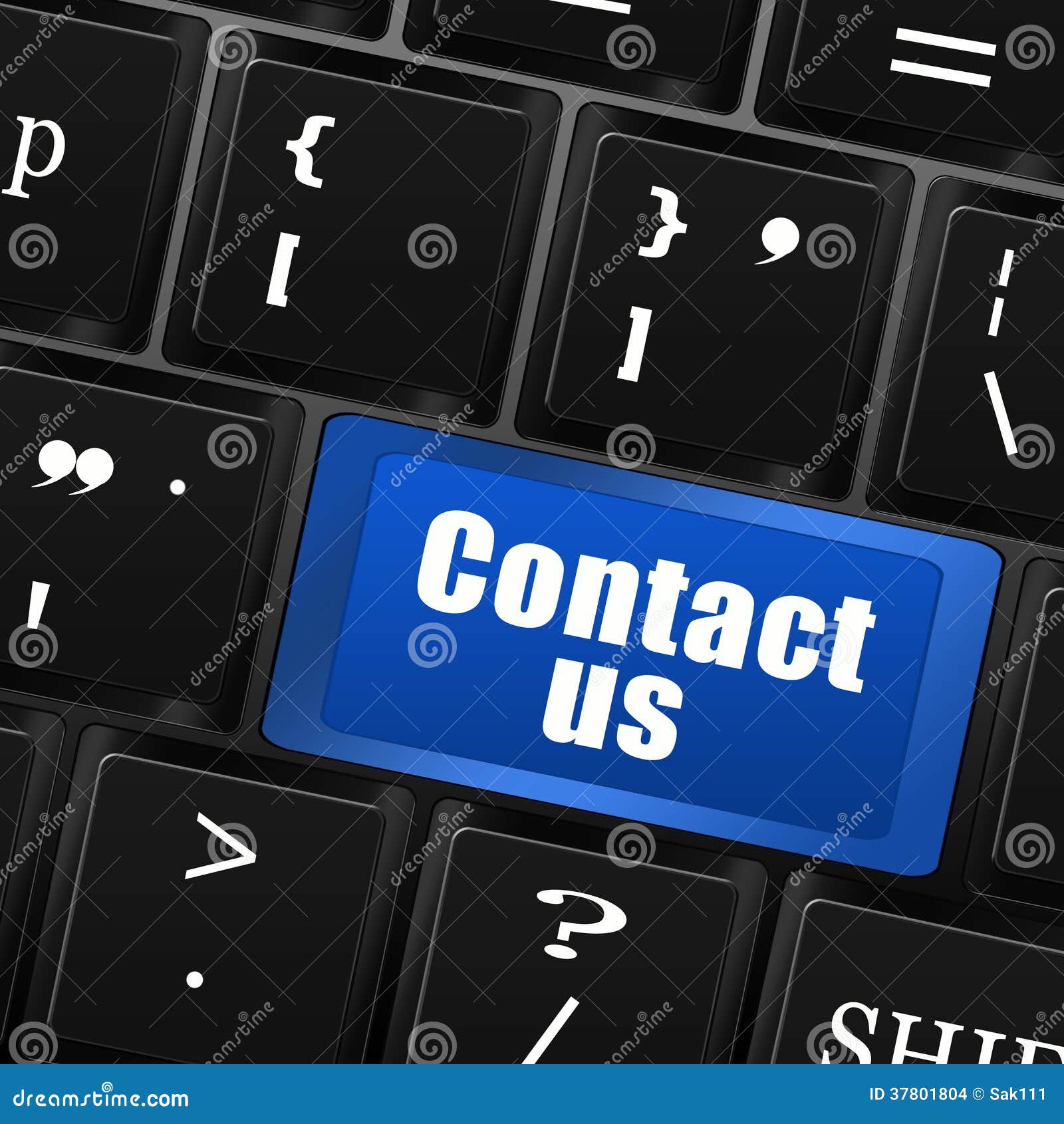 Contact Us Button on Computer Keyboard Stock Illustration ...