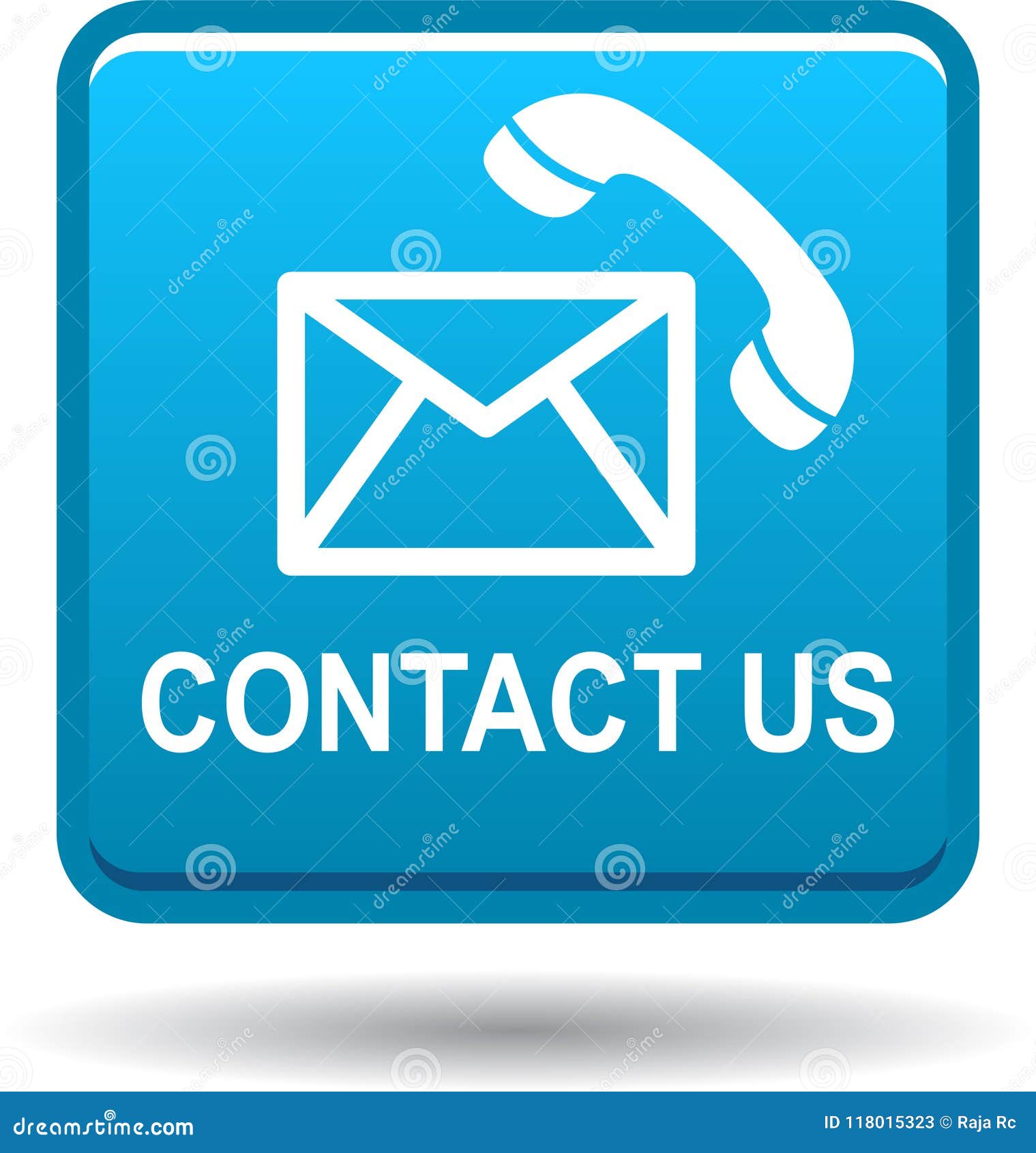 Contact Us Button Mail Call Icons Blue Stock Vector - Illustration of ...