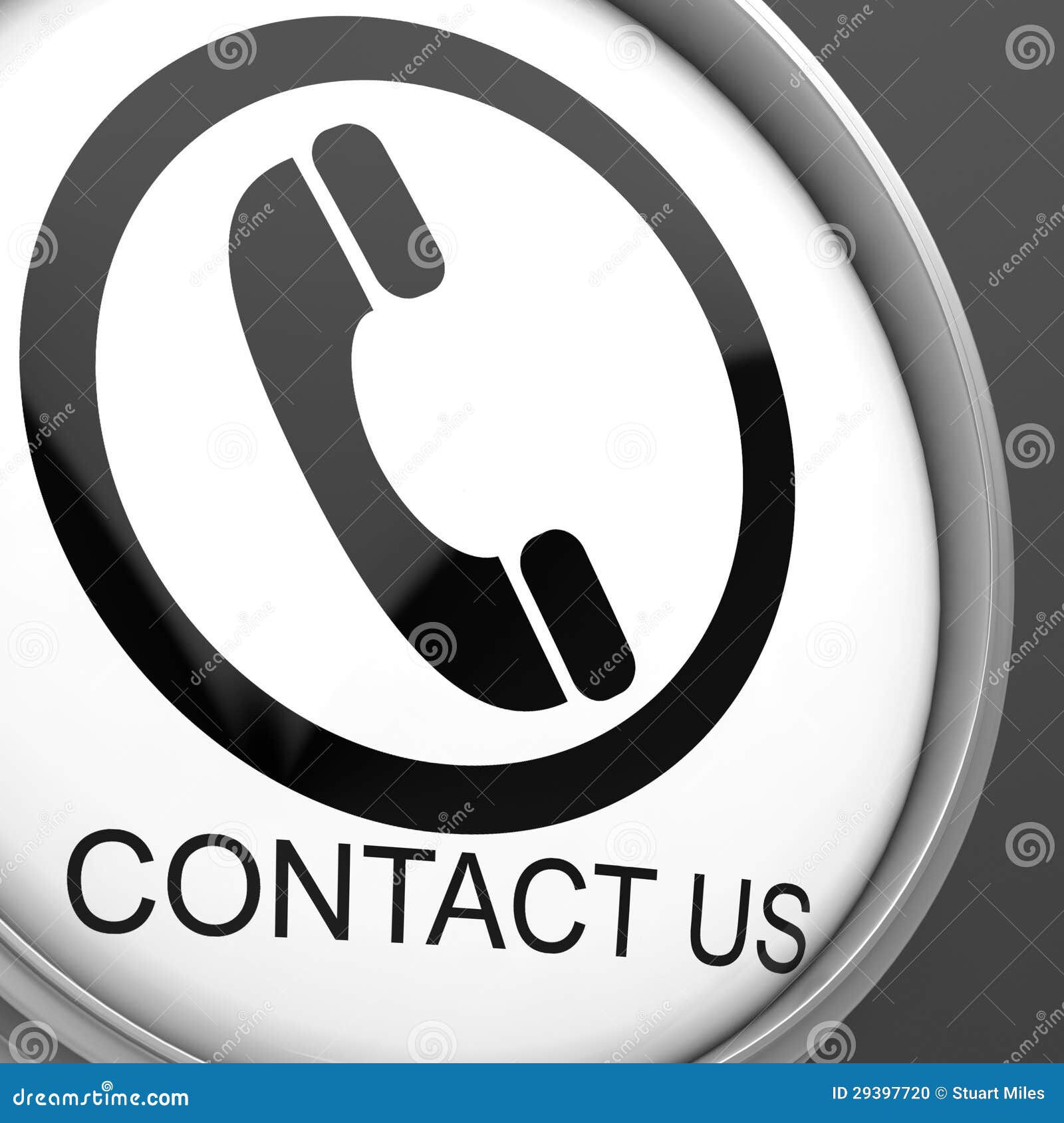 Contact Us Button Showing Customer Service Stock Illustration ...