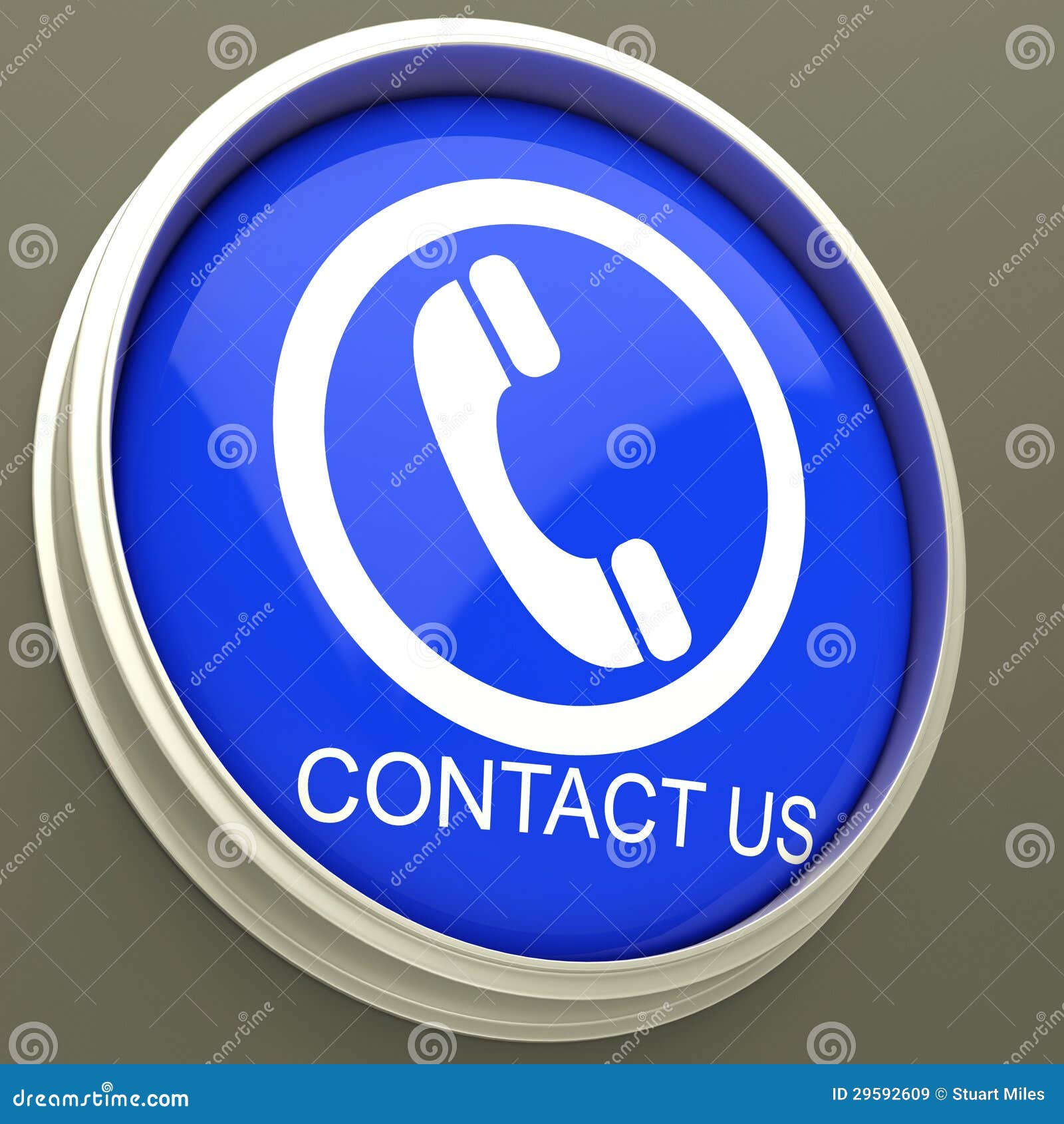Contact Us Button Shows Assistance Stock Illustration - Illustration of ...