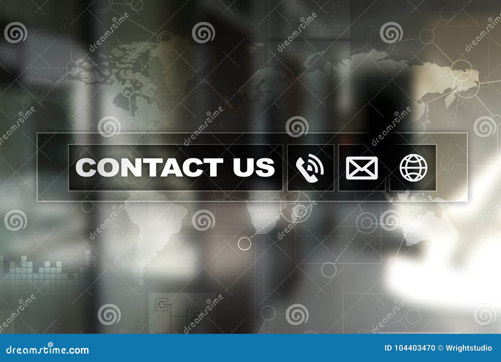 Contact Us Button and Text on Virtual Screen. Business and Technology ...