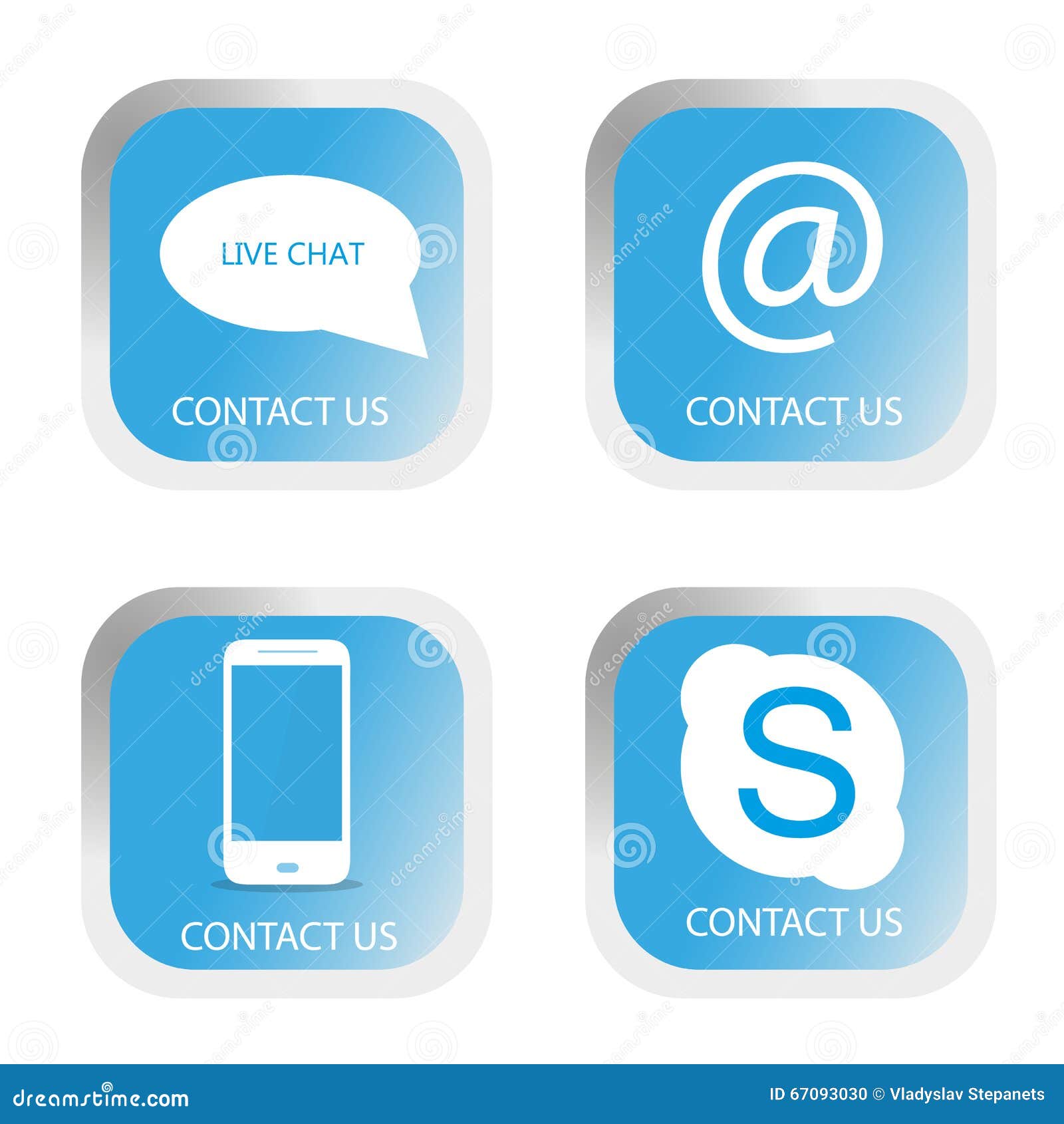 Contact us buttons set stock vector. Illustration of banner - 67093030