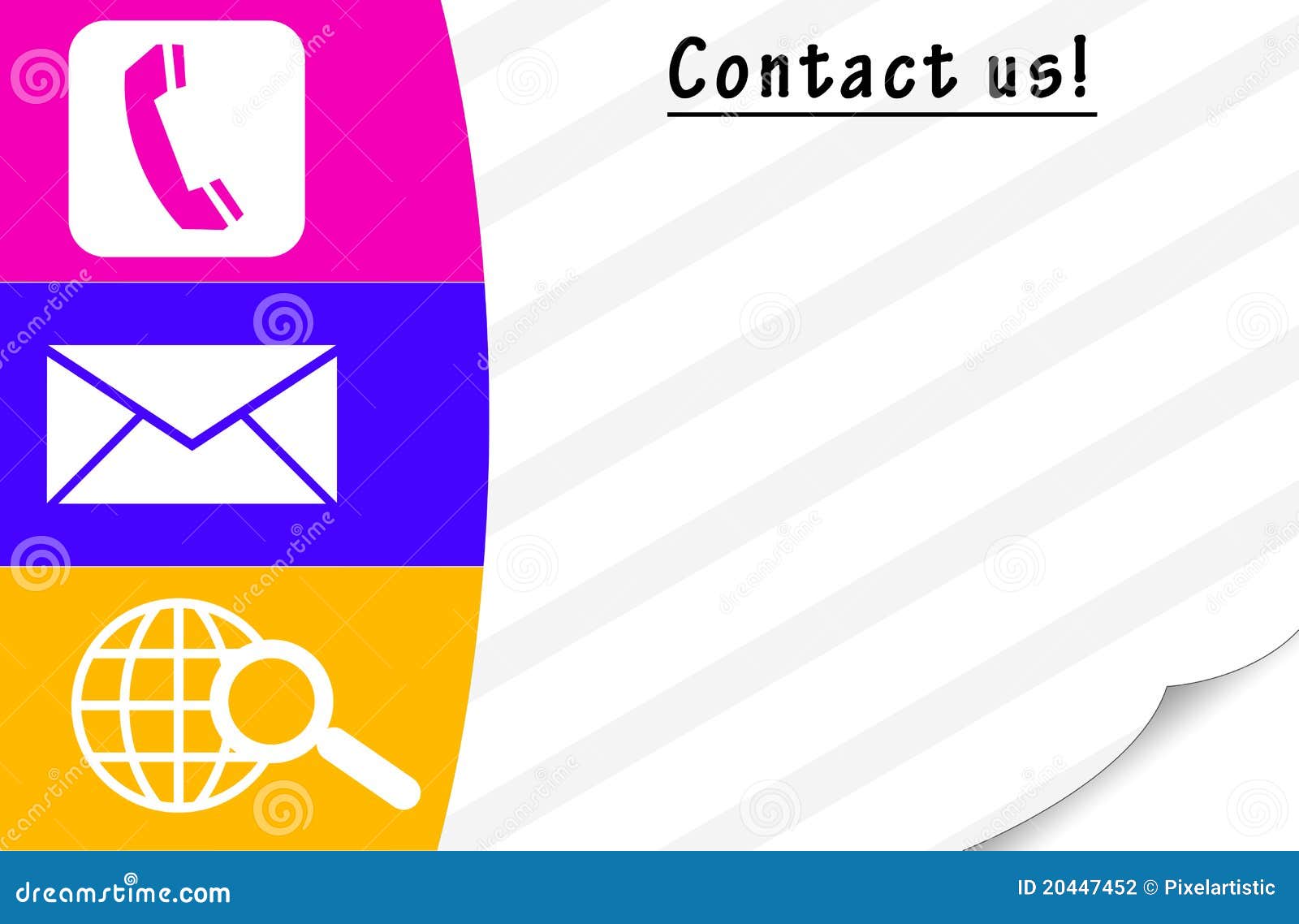 Contact us card stock illustration. Illustration of blank - 20447452