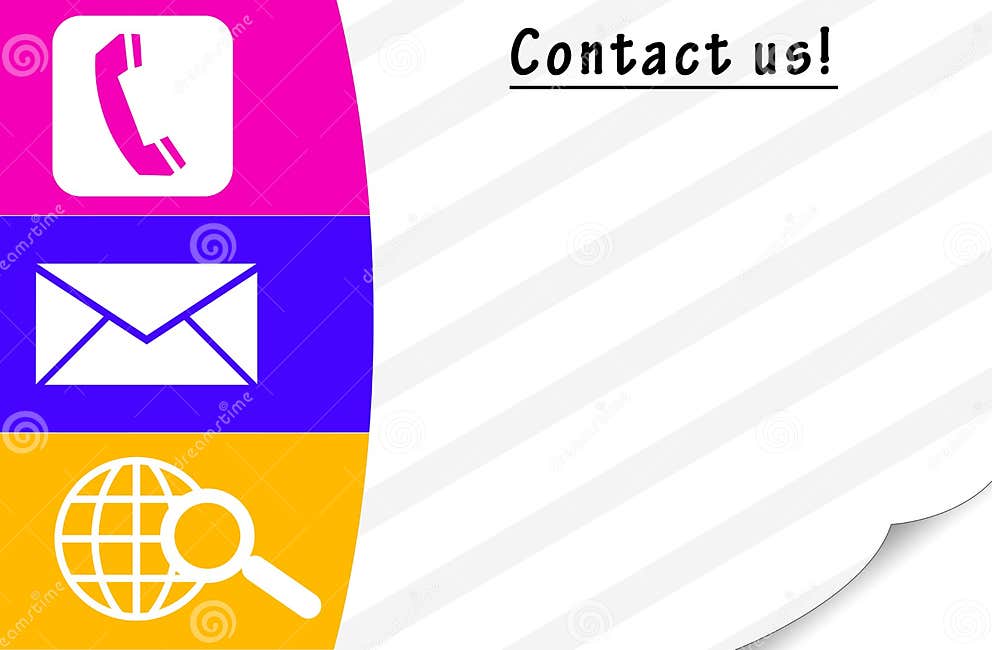 Contact us card stock illustration. Illustration of blank - 20447452