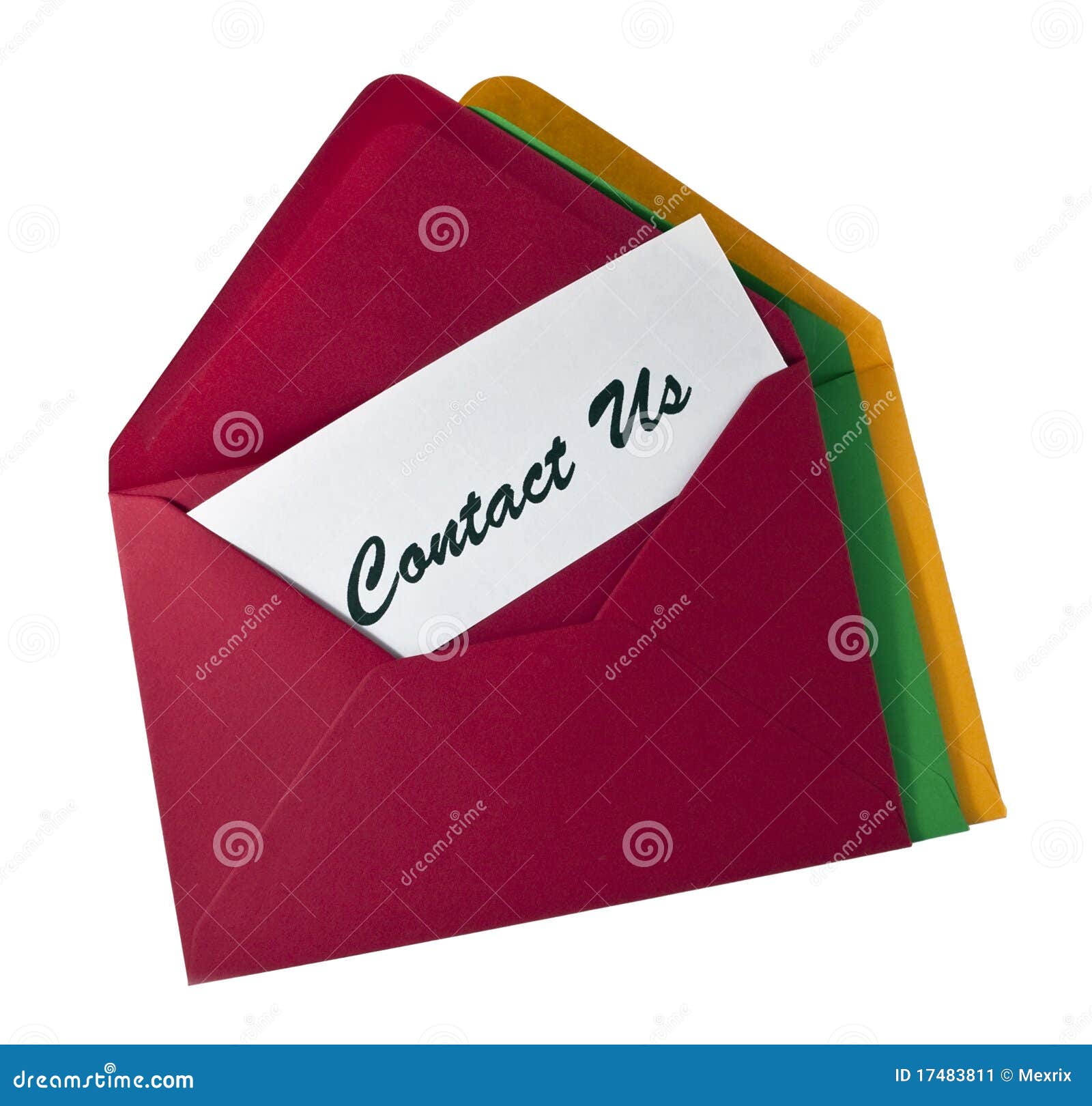 Contact Us- Card in the Envelope Stock Image - Image of business, email ...