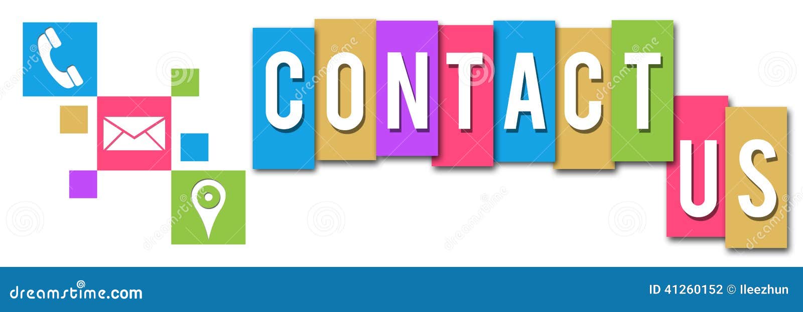 Contact Us Squares Separator Blue Banner Royalty-Free Stock Photography ...