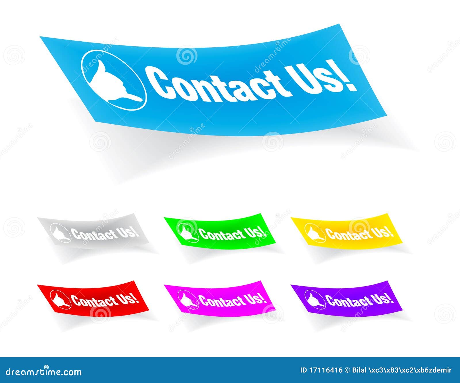 Contact Us,colorful Stickers Stock Vector - Illustration of stamp ...