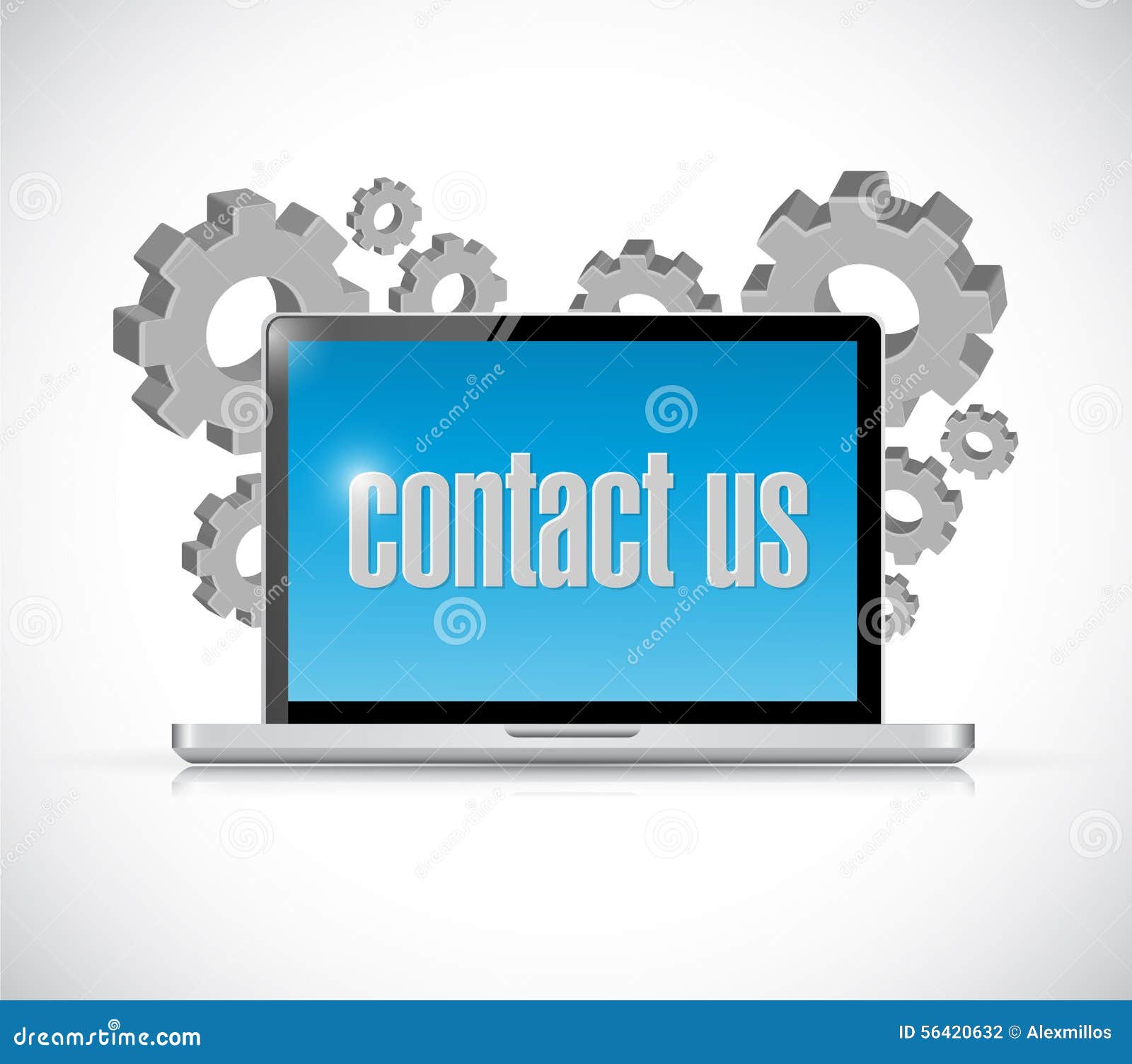 Contact Us Computer Laptop Sign Concept Stock Illustration ...