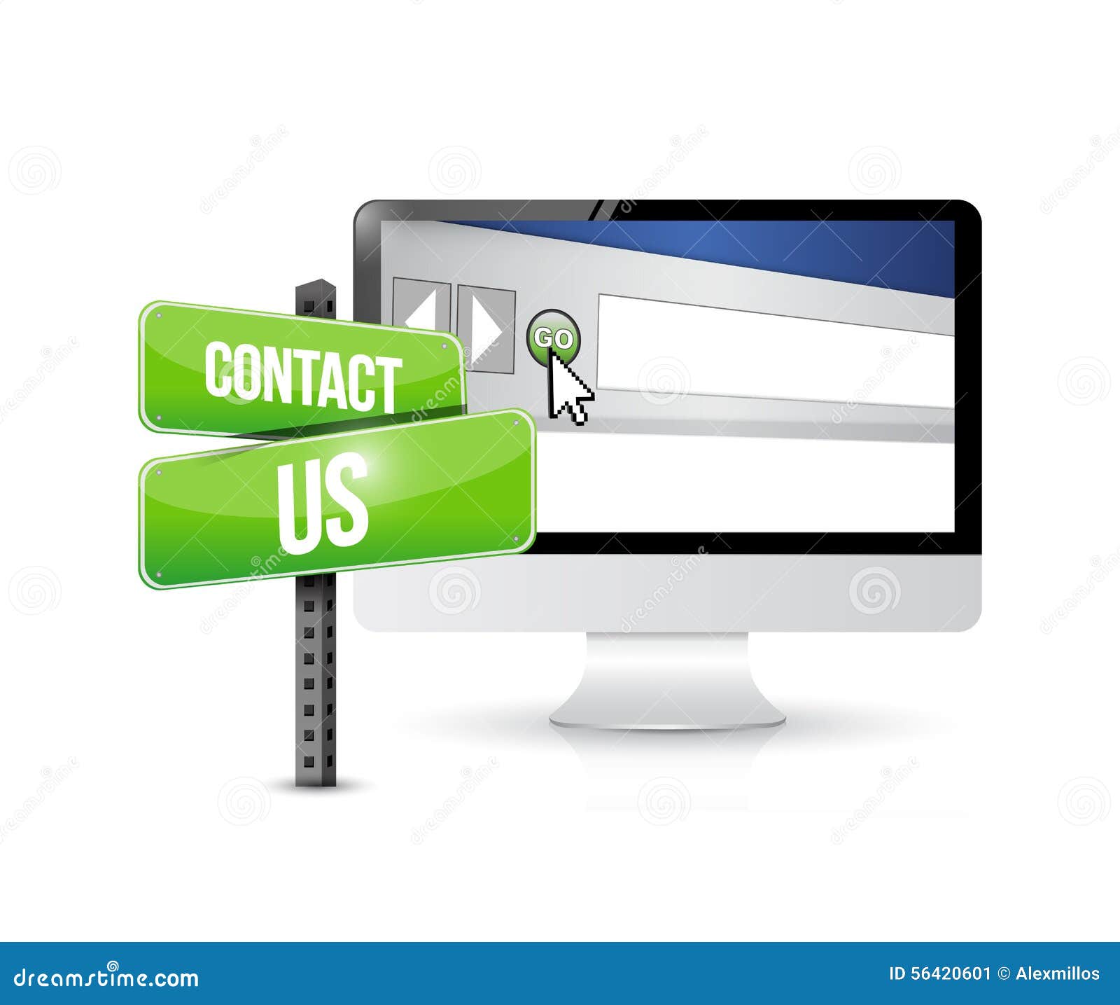 Contact Us Computer Sign Concept Stock Illustration - Illustration of ...