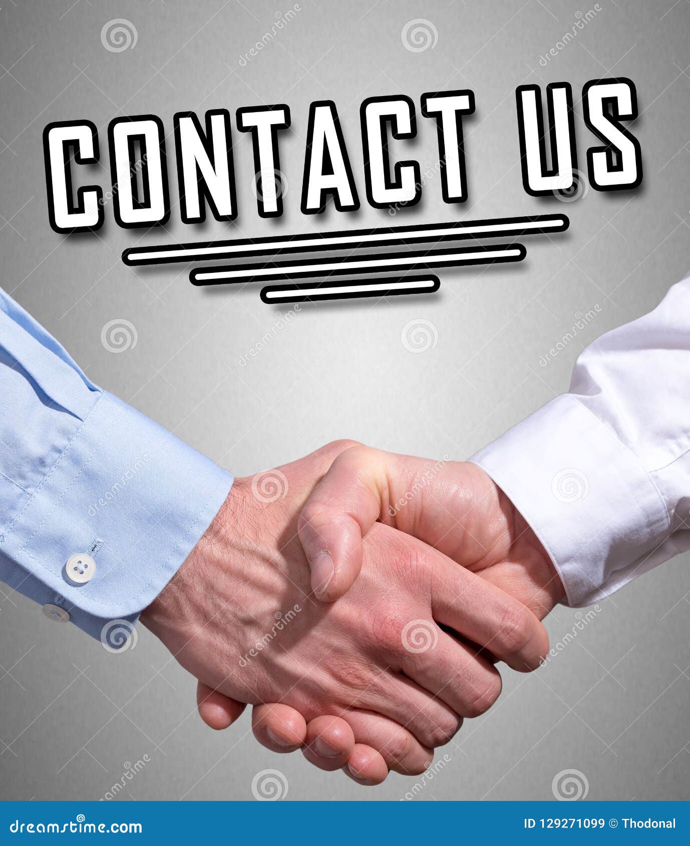 Contact Us Concept with a Handshake Stock Image - Image of deal ...