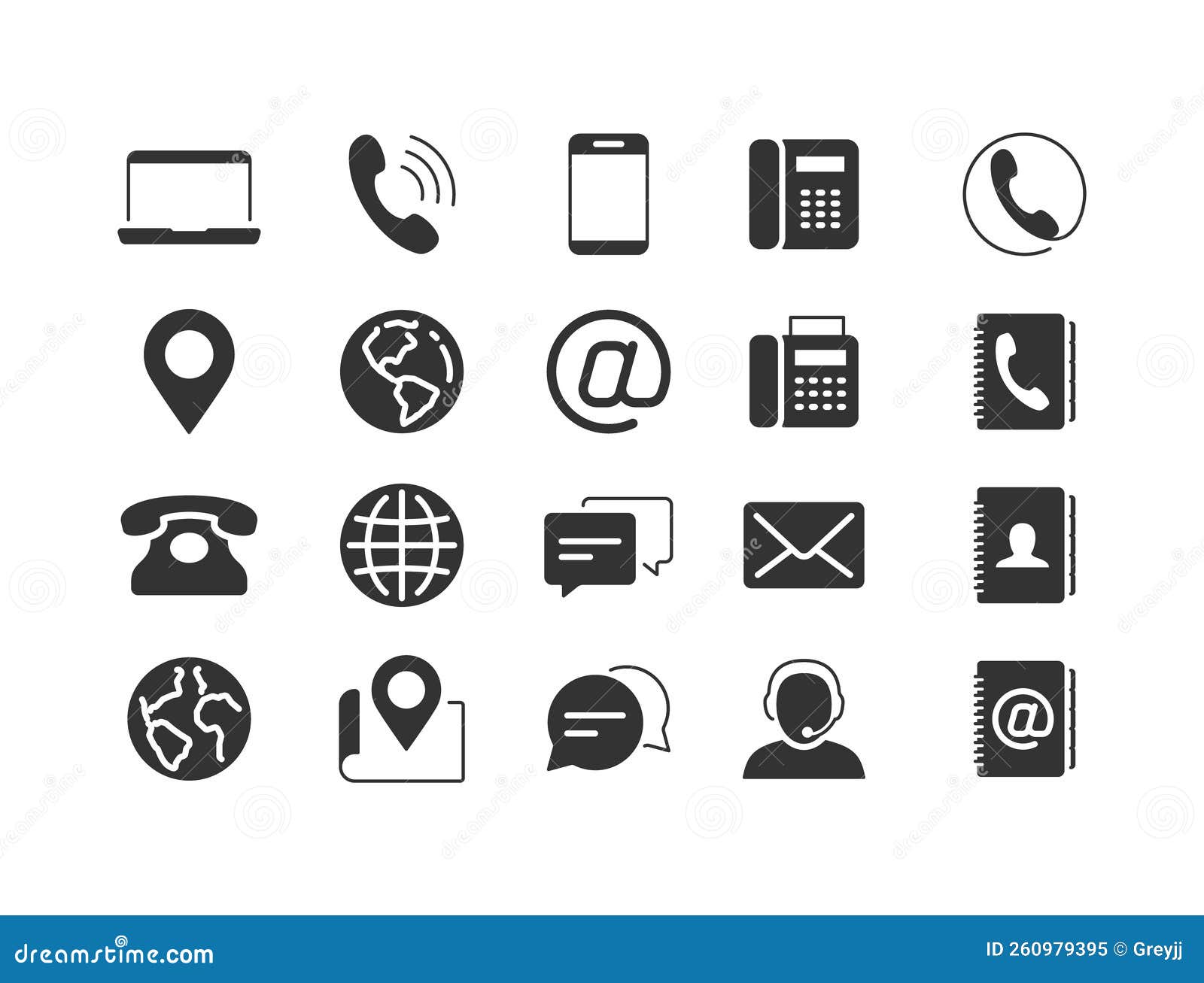 Contact Us or Customer Service Related Vector Icons Stock Vector ...