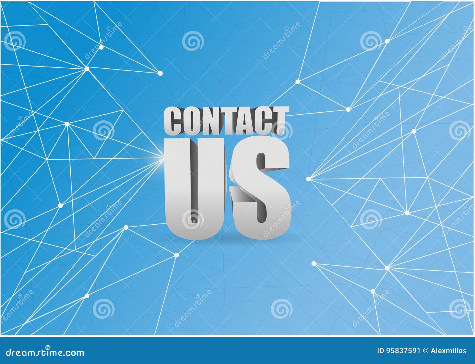 Contact Us 3d Sign Over a Blue Abstract Tech Stock Illustration ...