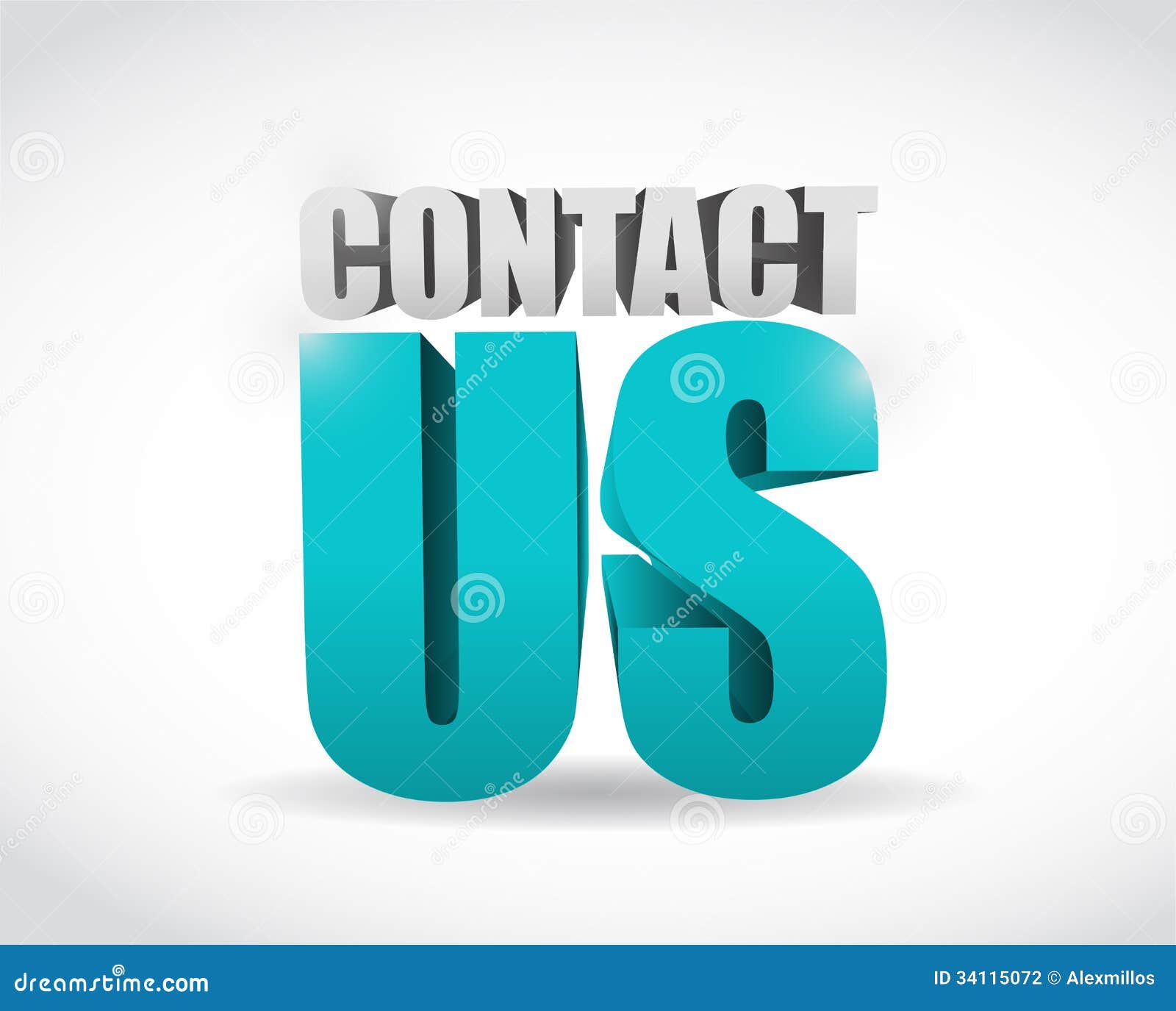 Contact Us 3d Text Illustration Stock Illustration - Illustration of ...