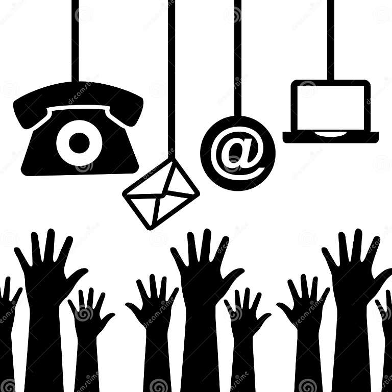 Contact us stock vector. Illustration of phone, shape - 51155962