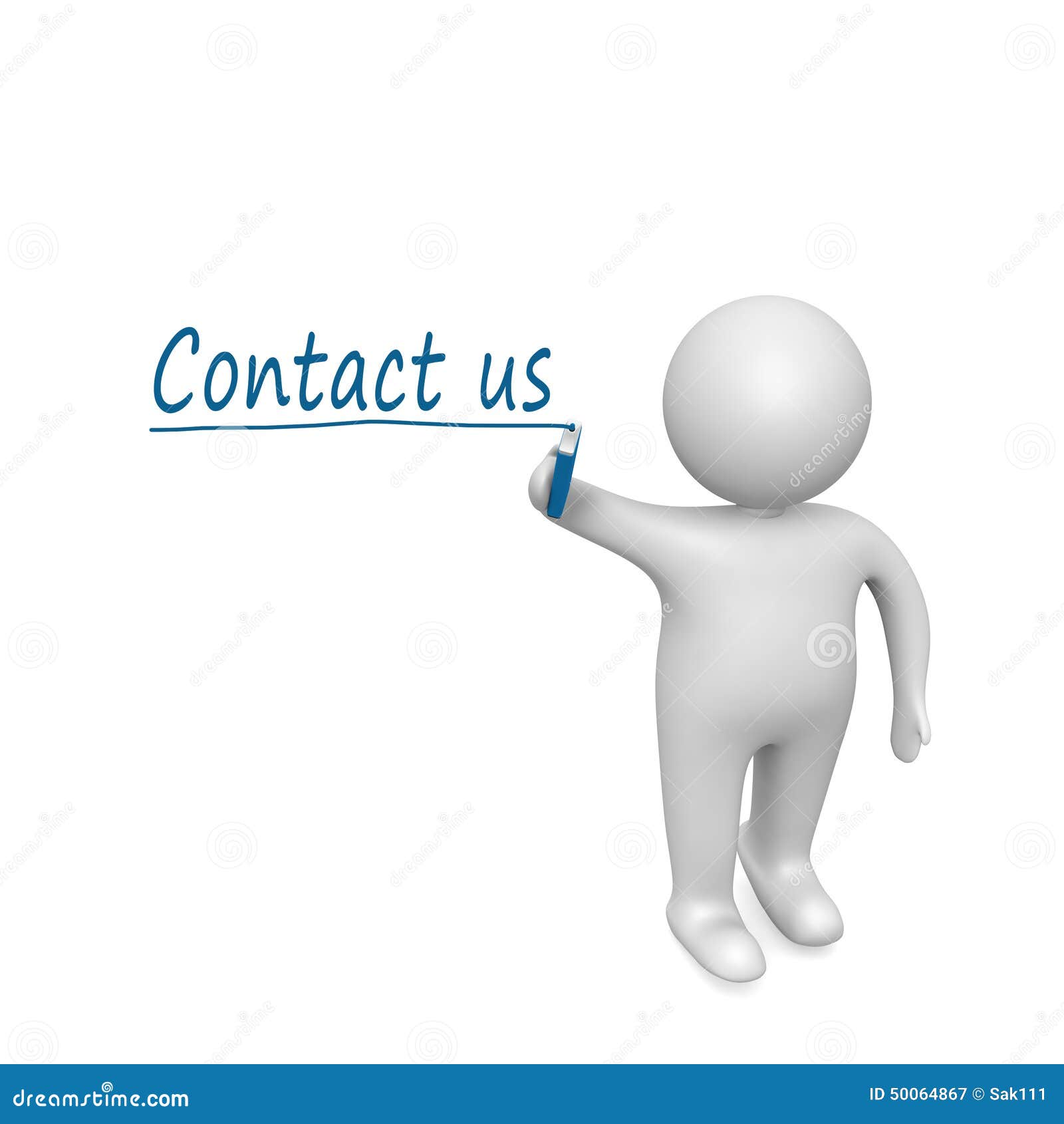 Contact us drawn by a man stock illustration. Illustration of info ...