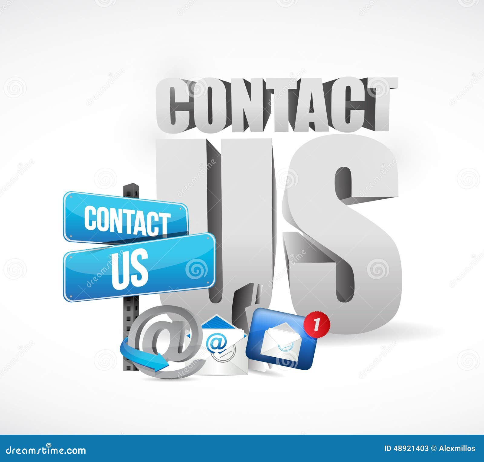 Contact Us Email Concept Illustration Design Stock Illustration ...