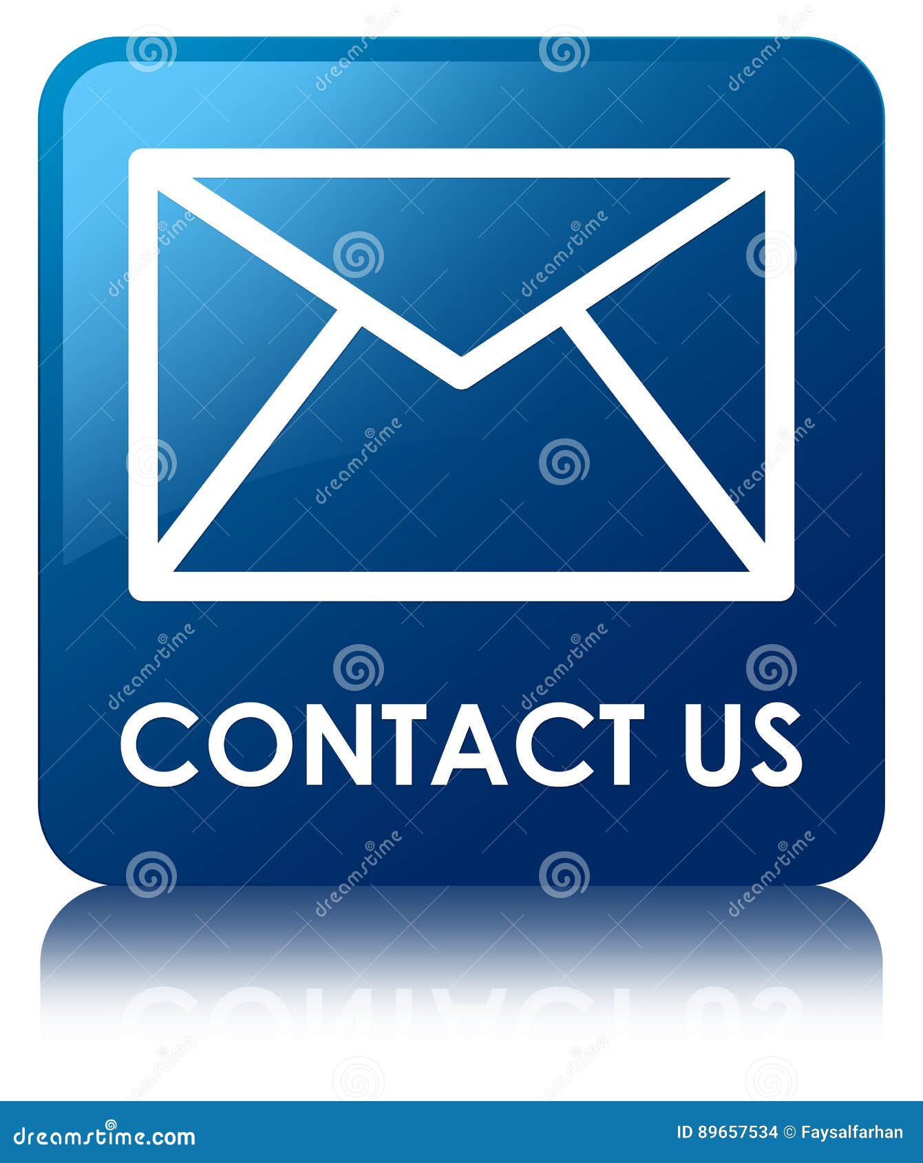 Contact Us (email Icon) Blue Square Button Stock Illustration ...