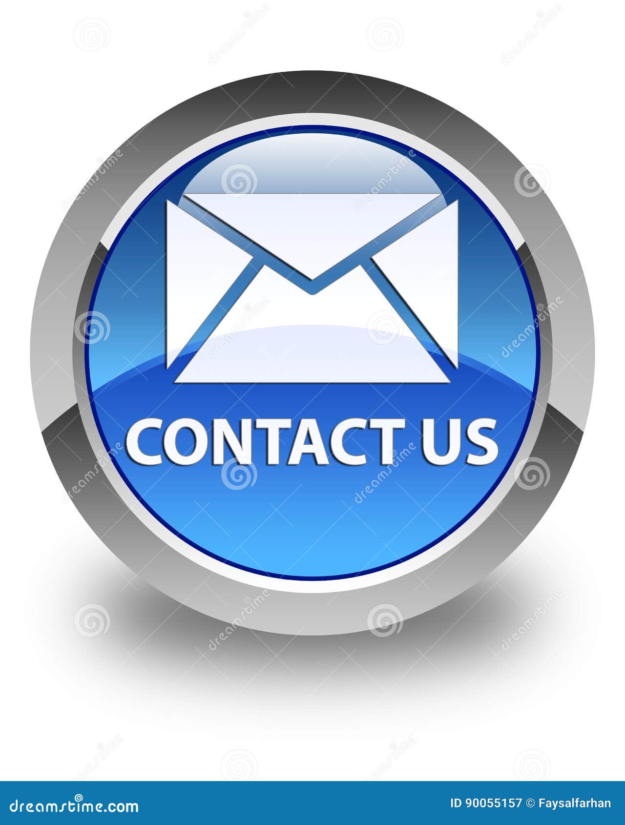 Contact Us (email Icon) Glossy Blue Round Button Stock Illustration ...