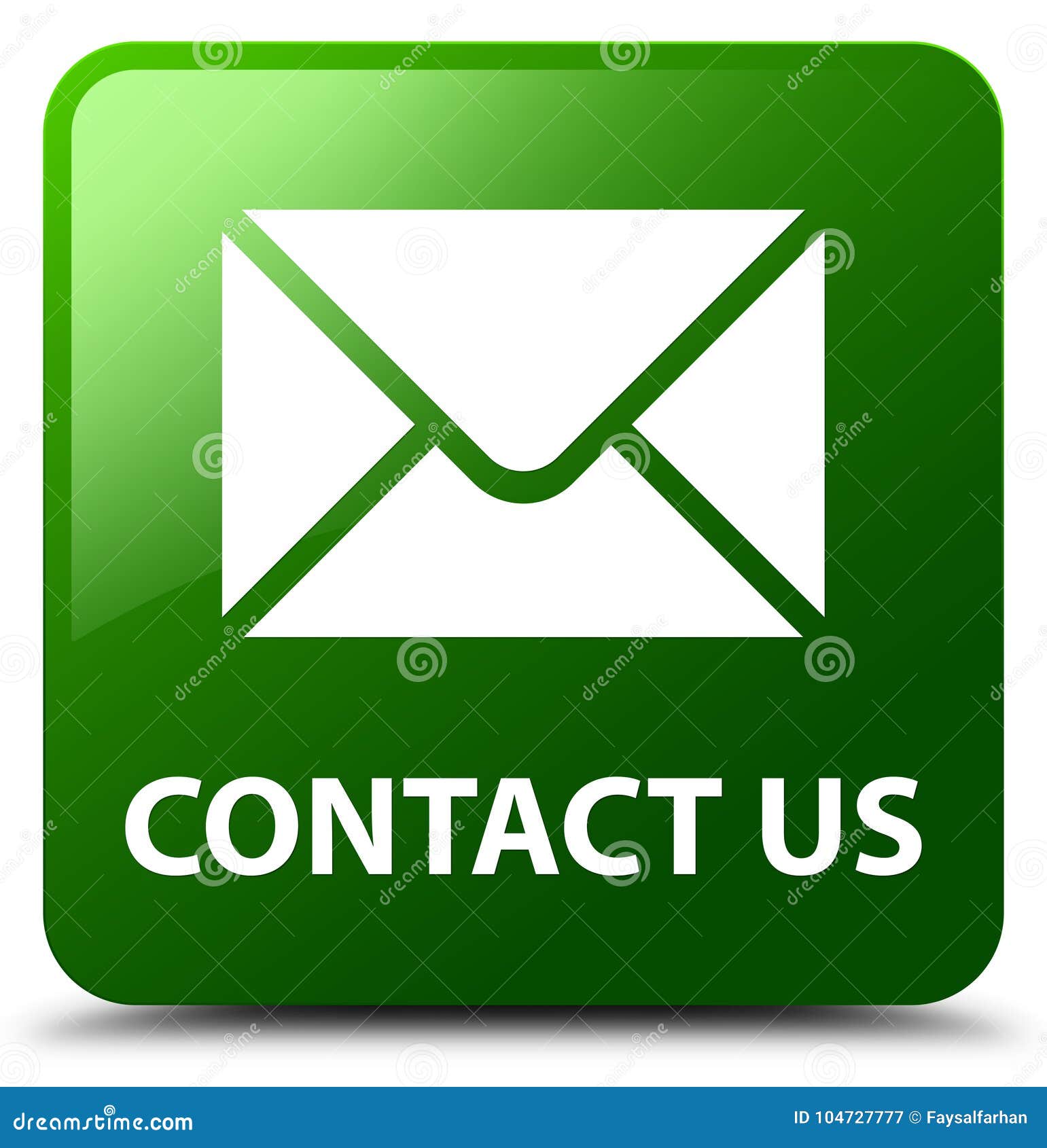 Contact Us (email Icon) Green Square Button Stock Illustration ...