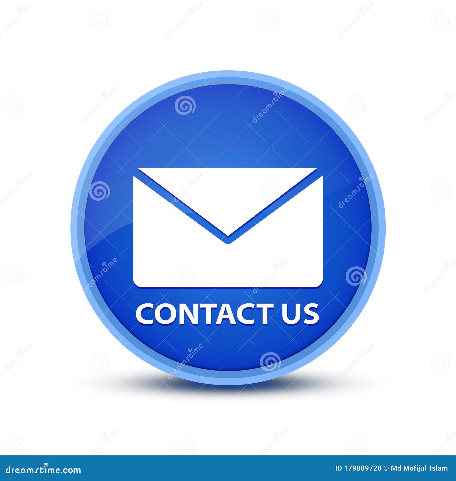 Contact Us Email Icon Isolated on Blue Round Button Abstract Stock ...