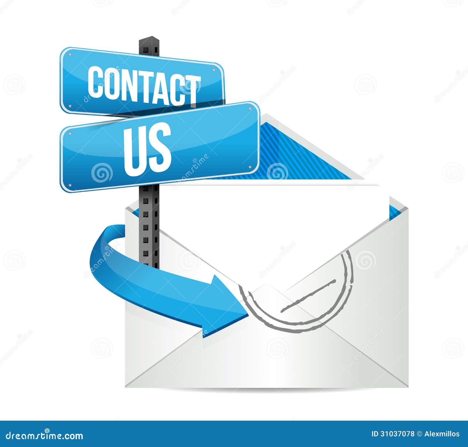 Contact us email sign stock illustration. Illustration of blank - 31037078