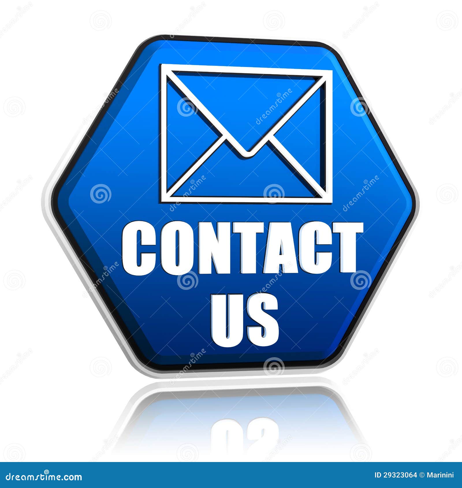 Contact Us Envelope Symbol in Hexagon Button Stock Illustration ...