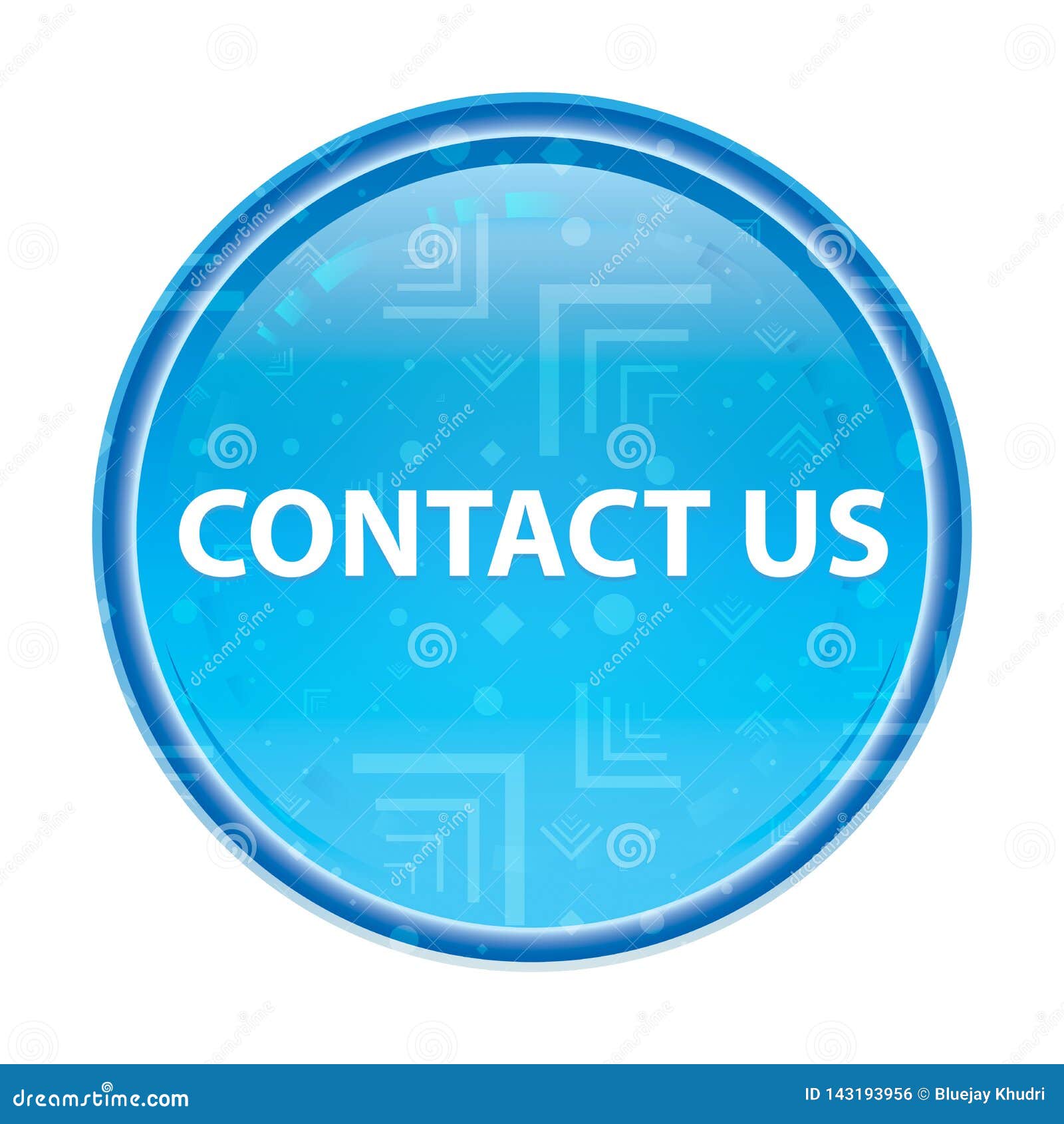 Contact Us Floral Blue Round Button Stock Illustration - Illustration ...