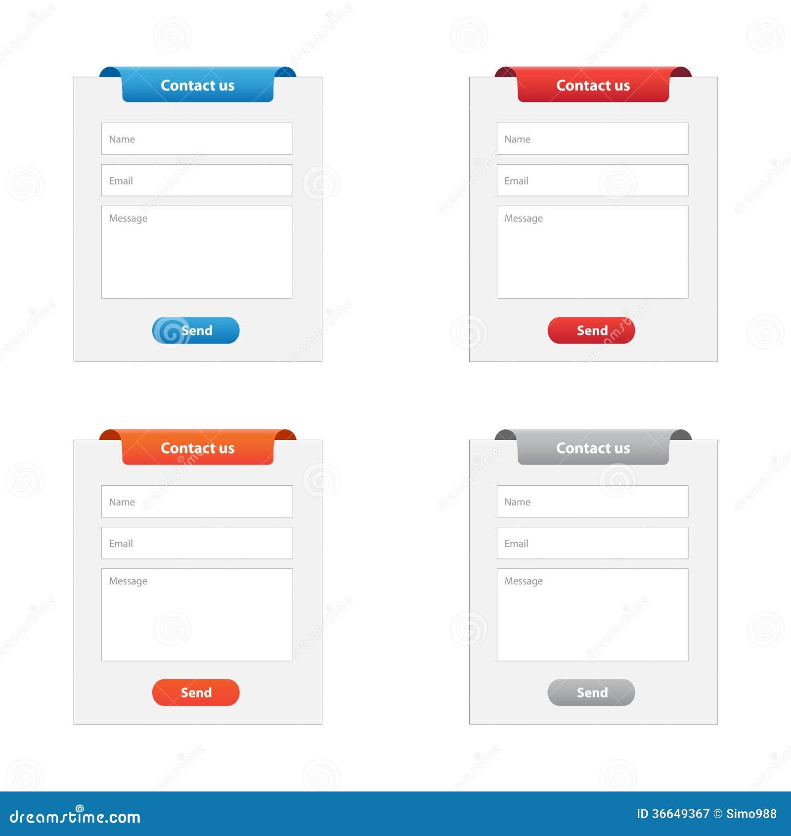 Contact us forms stock vector. Illustration of banner - 36649367