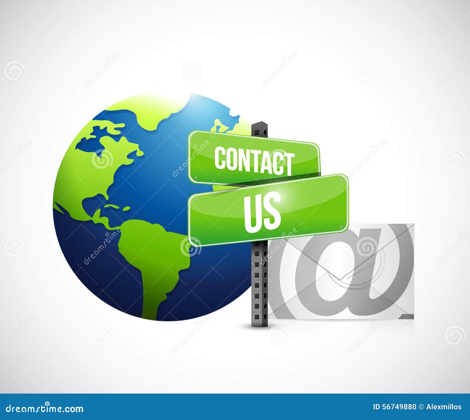 Contact Us Globe Sign Concept Royalty-Free Cartoon | CartoonDealer.com ...
